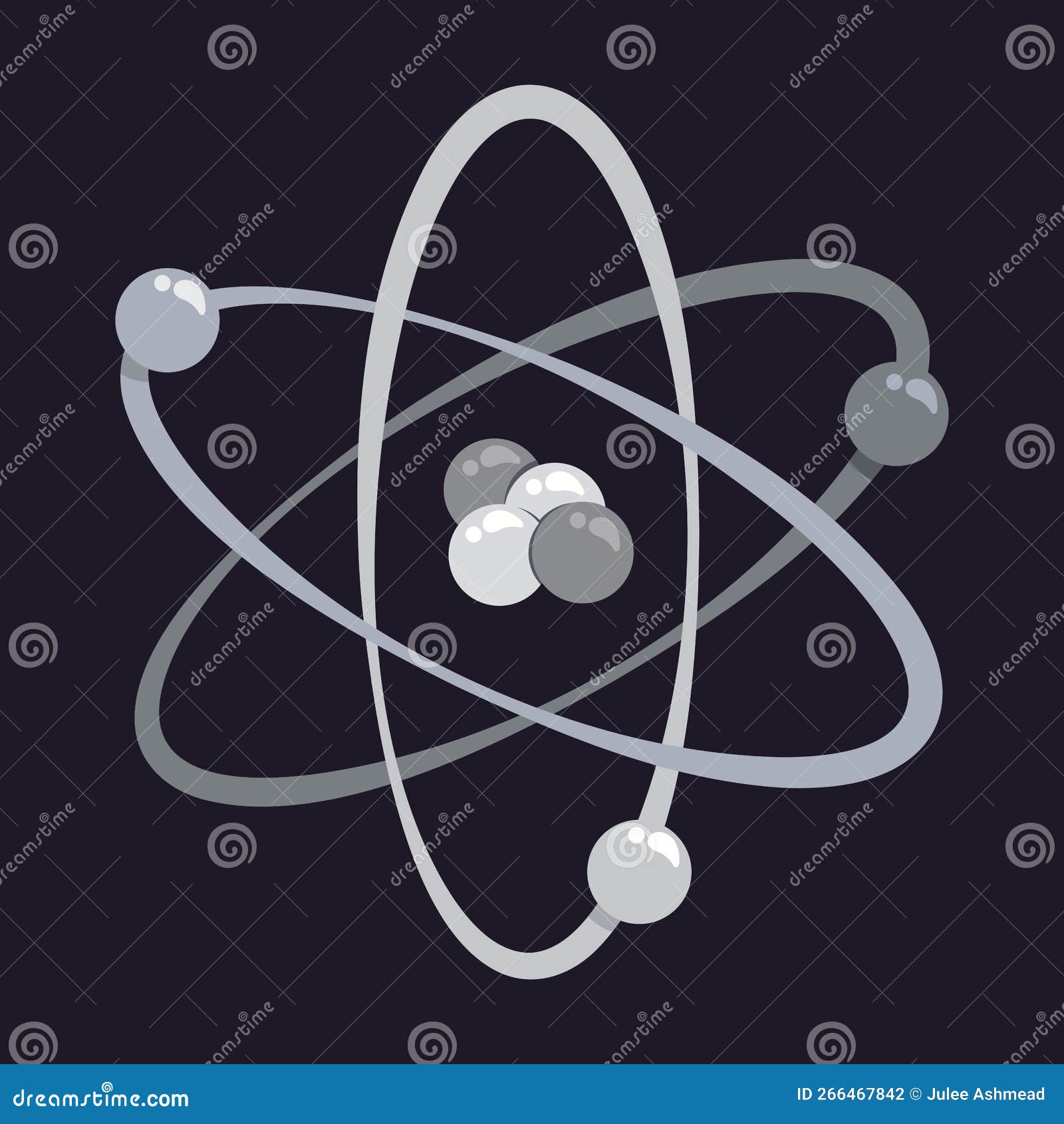 Atom with Electrons in Orbit Vector Illustration Physical Science ...