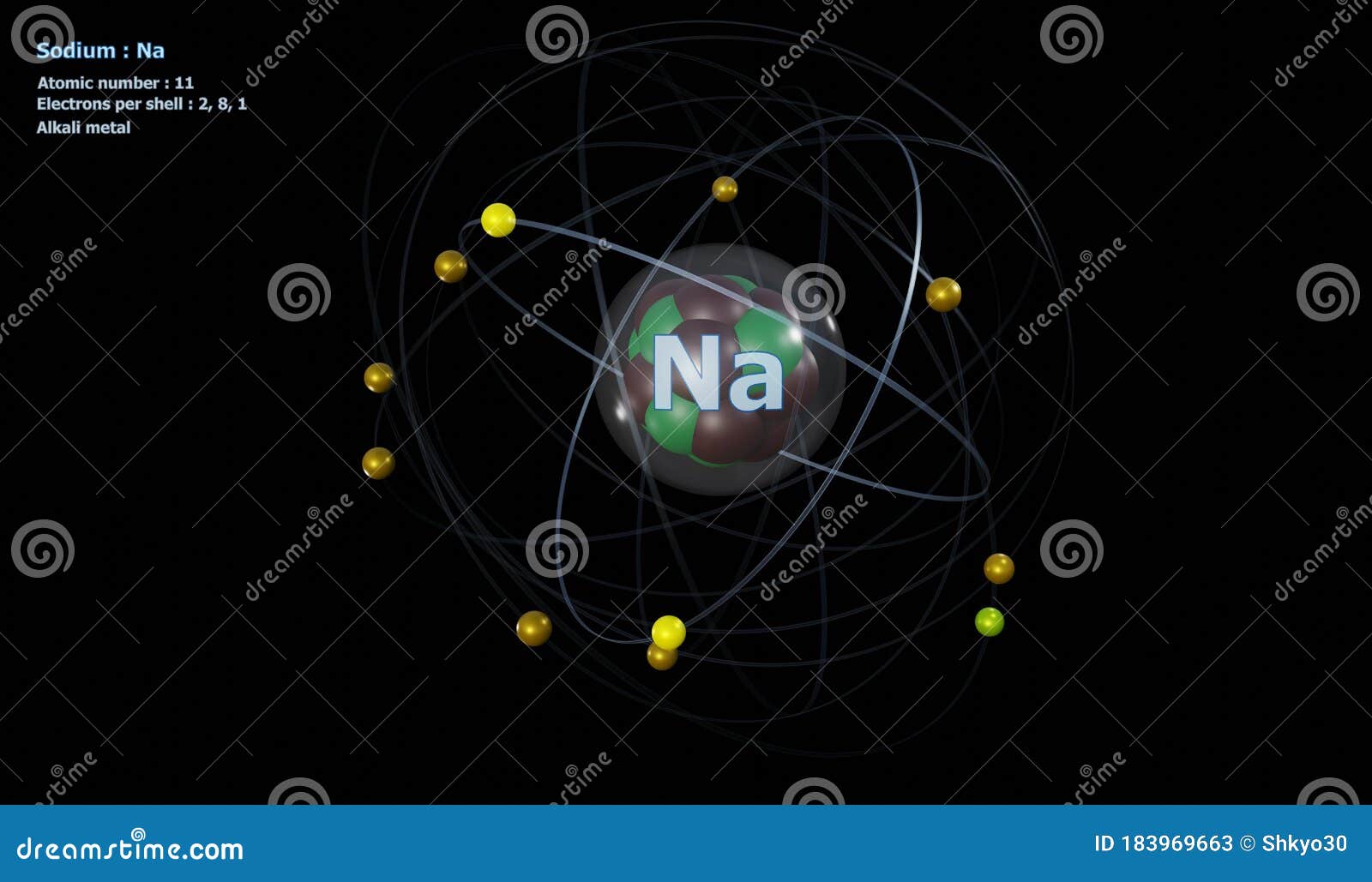 Sodium Atom Bohr Model Vector Illustration | CartoonDealer.com #267662272
