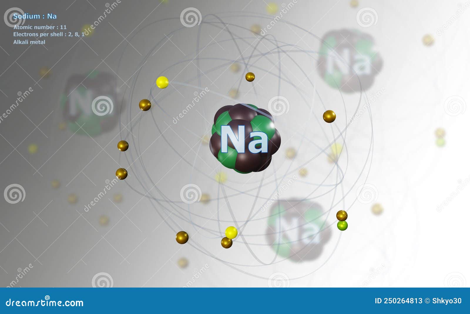 Sodium Atom Bohr Model Vector Illustration | CartoonDealer.com #267662272