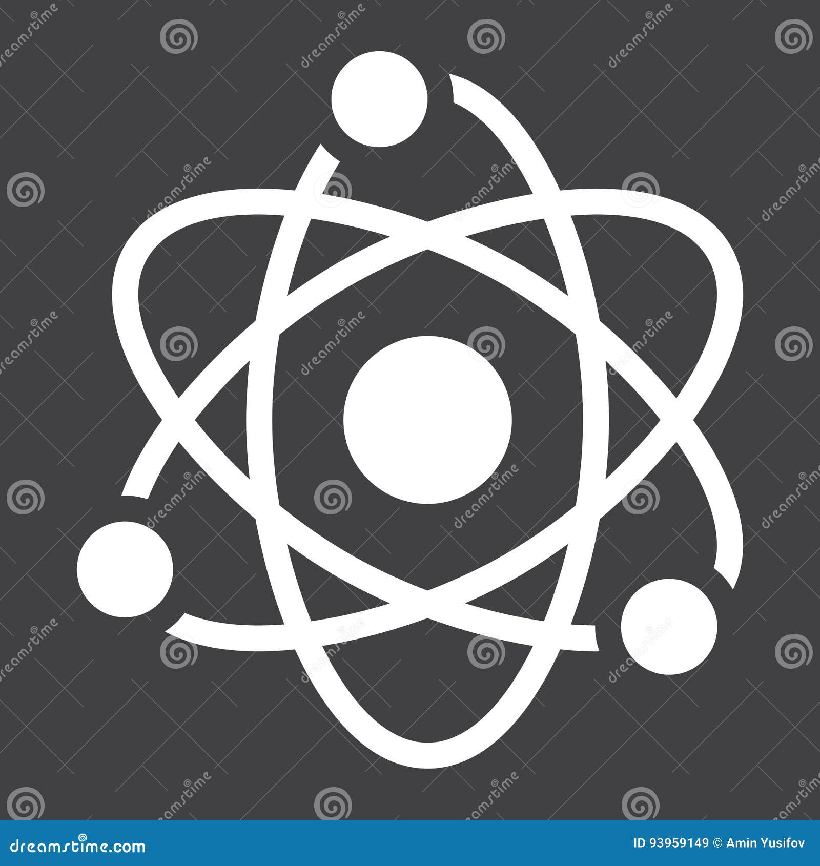 Atom Solid Icon, Education and Physics Stock Vector - Illustration of ...