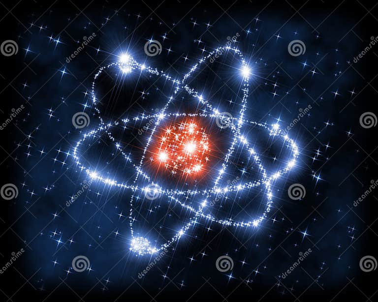 Atom space science stock illustration. Illustration of physics - 23543976