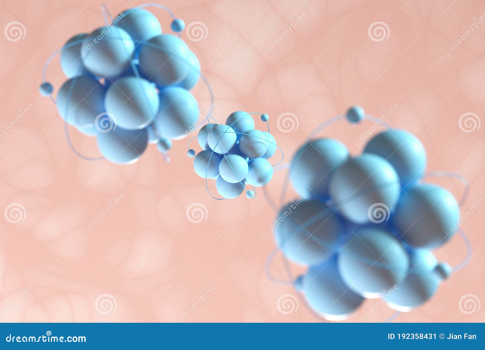 Atom Spheres with Pink Organic Background, 3d Rendering Stock ...