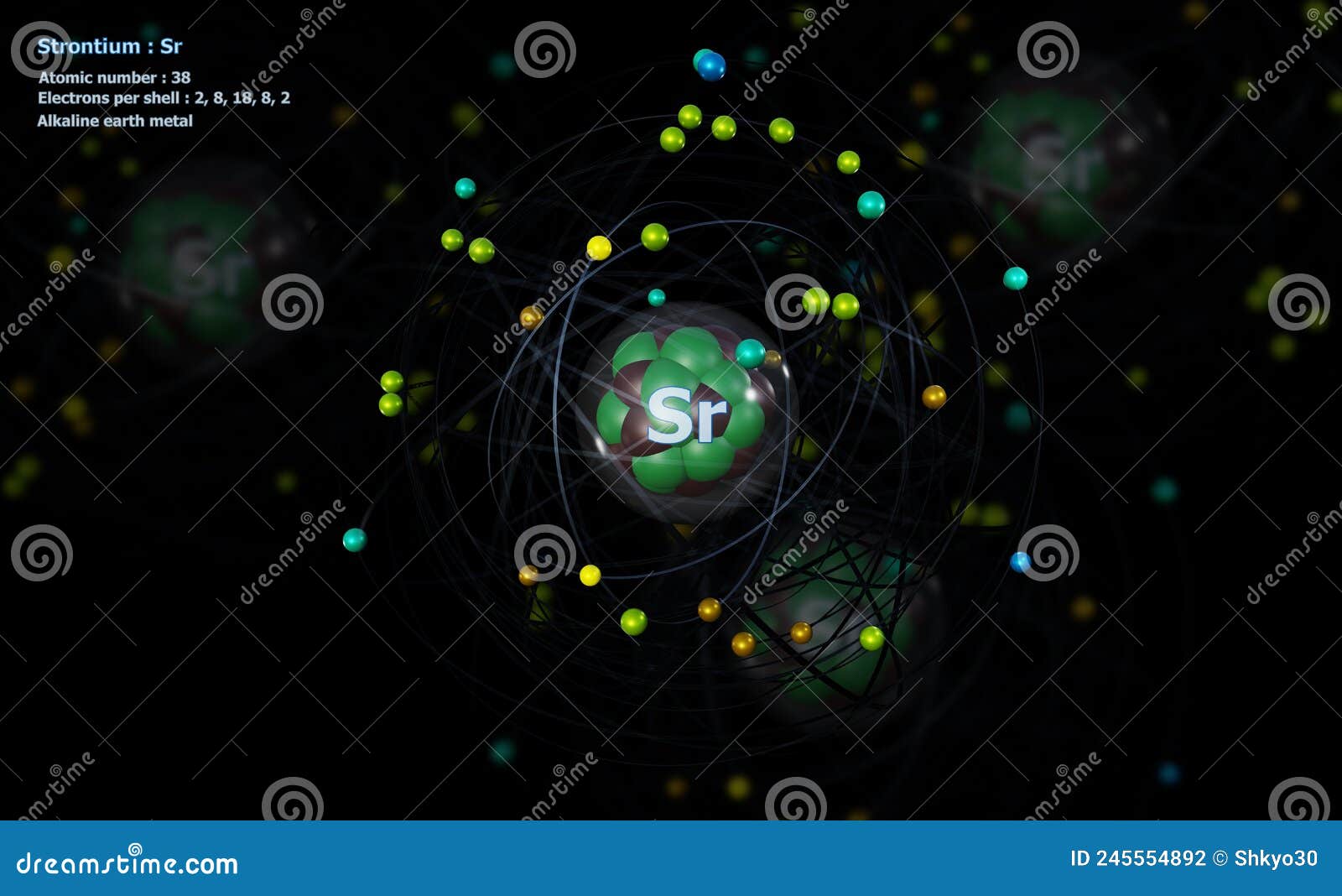 Atom of Strontium with Detailed Core and Its 38 Electrons with Atoms ...
