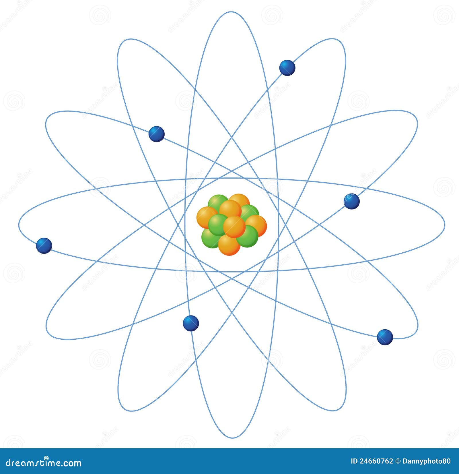 Atom structure stock vector. Illustration of molecular - 24660762