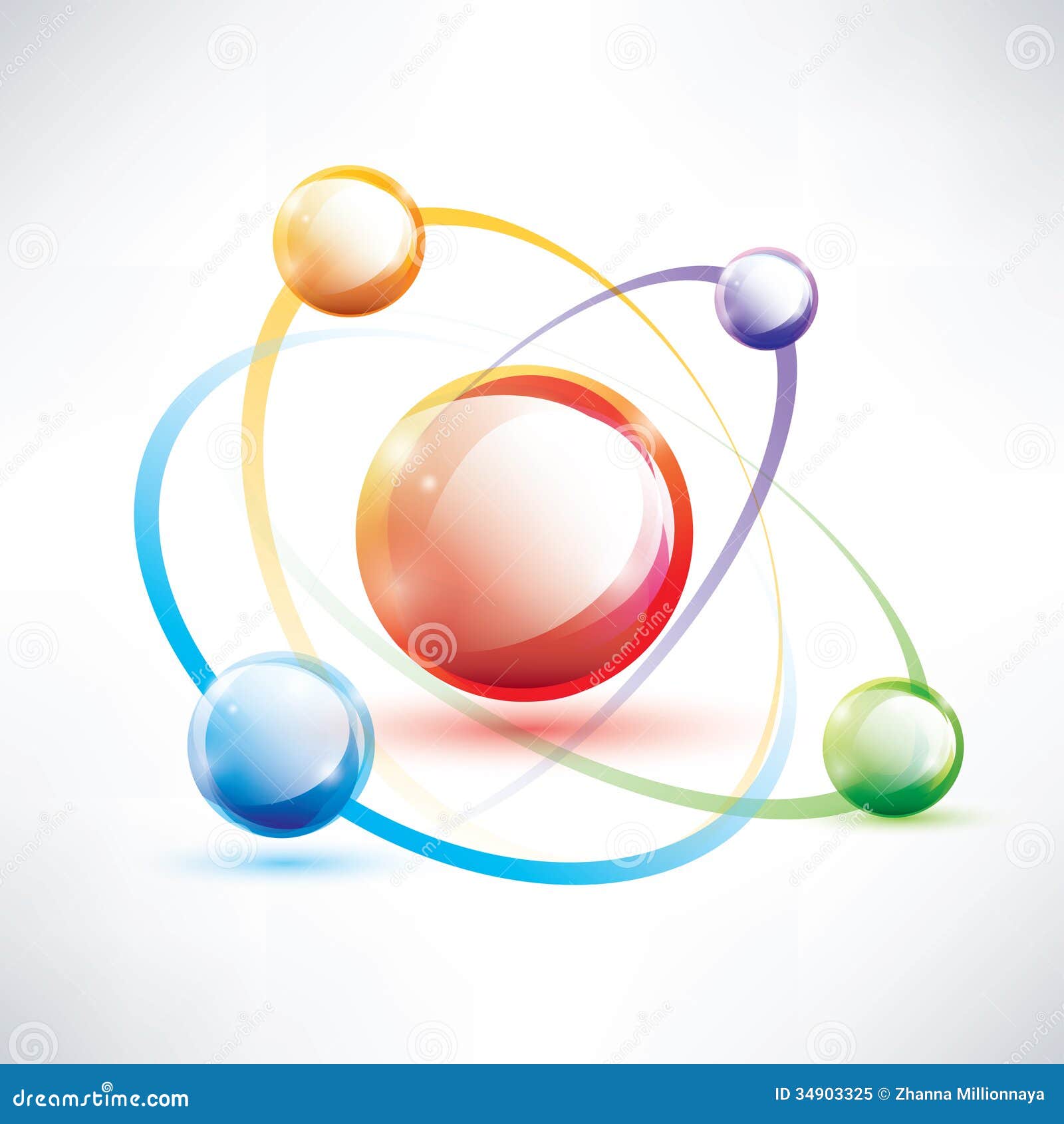 Atom Structure, Abstract Glossy Icon Stock Vector - Illustration of ...