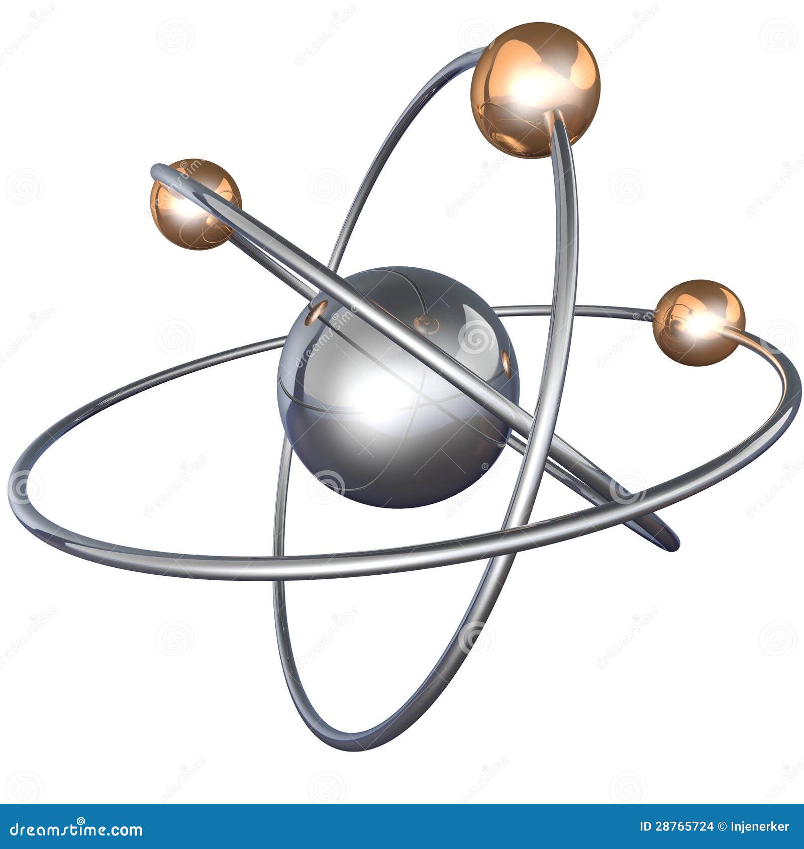 Atom Structure on a Black Background Stock Illustration - Illustration ...