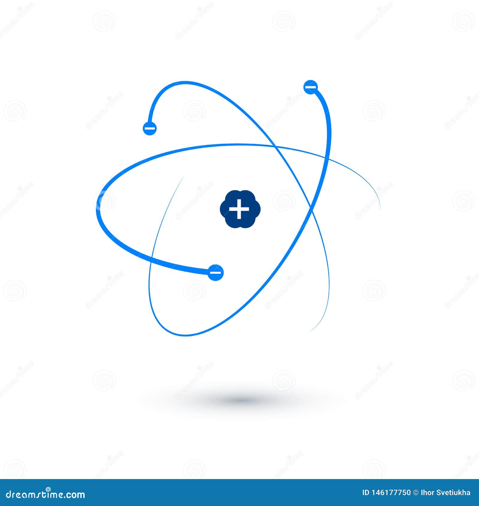 Atom Structure. Blue Atom Icon Stock Vector - Illustration of icon ...