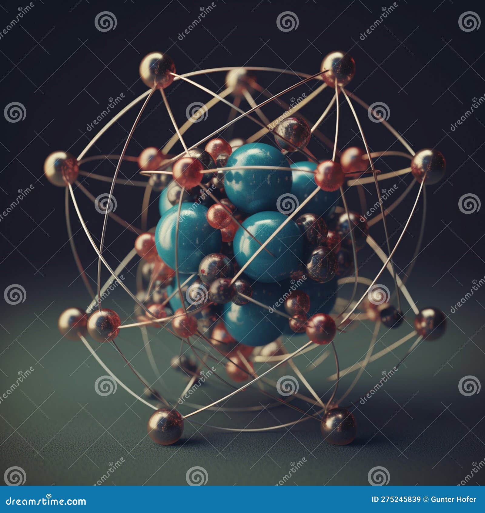 Atom structure in 3d stock illustration. Illustration of pattern ...