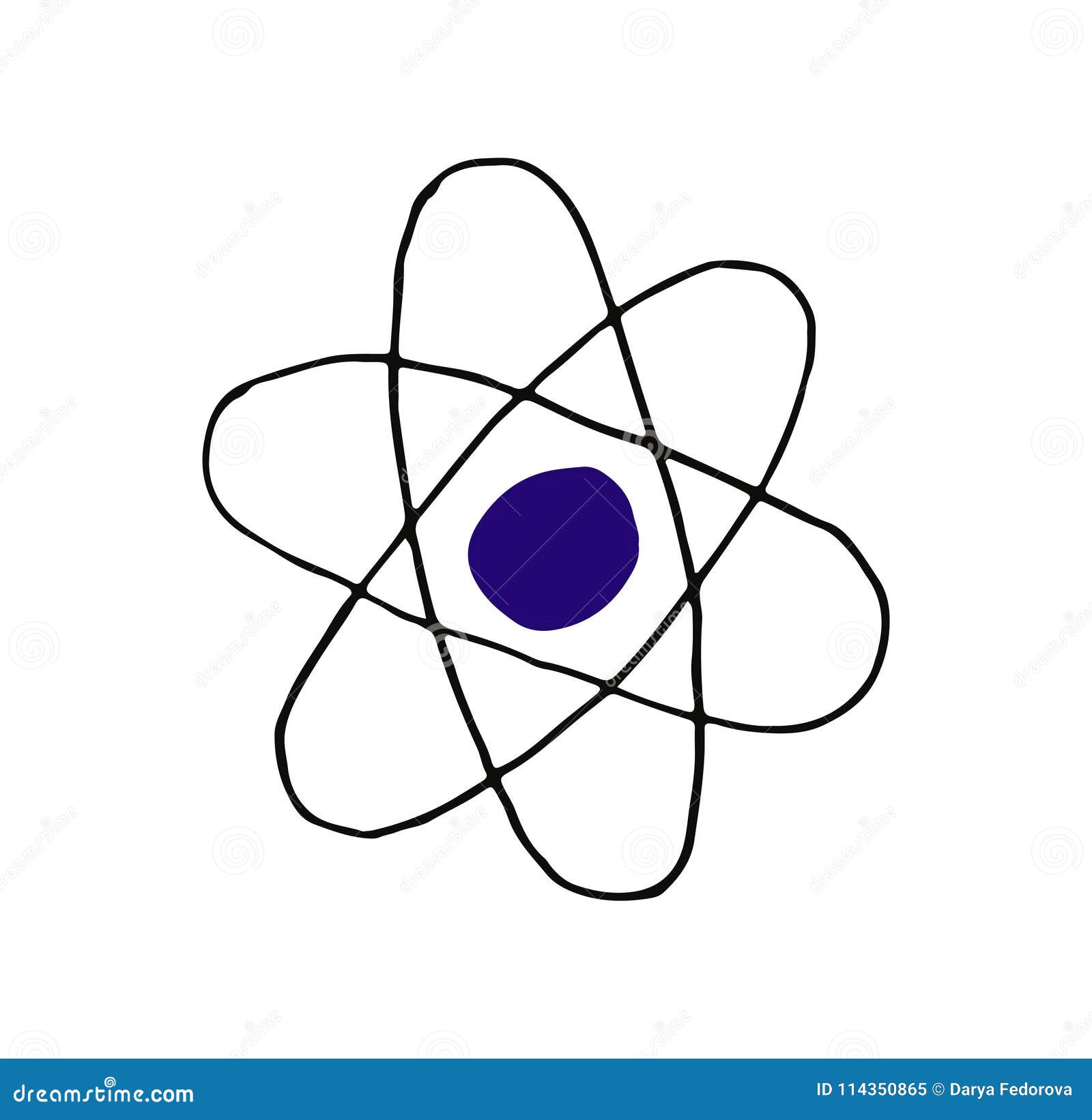 Atom Structure Icon in Doodle Sketch Lines. Science Technology School ...