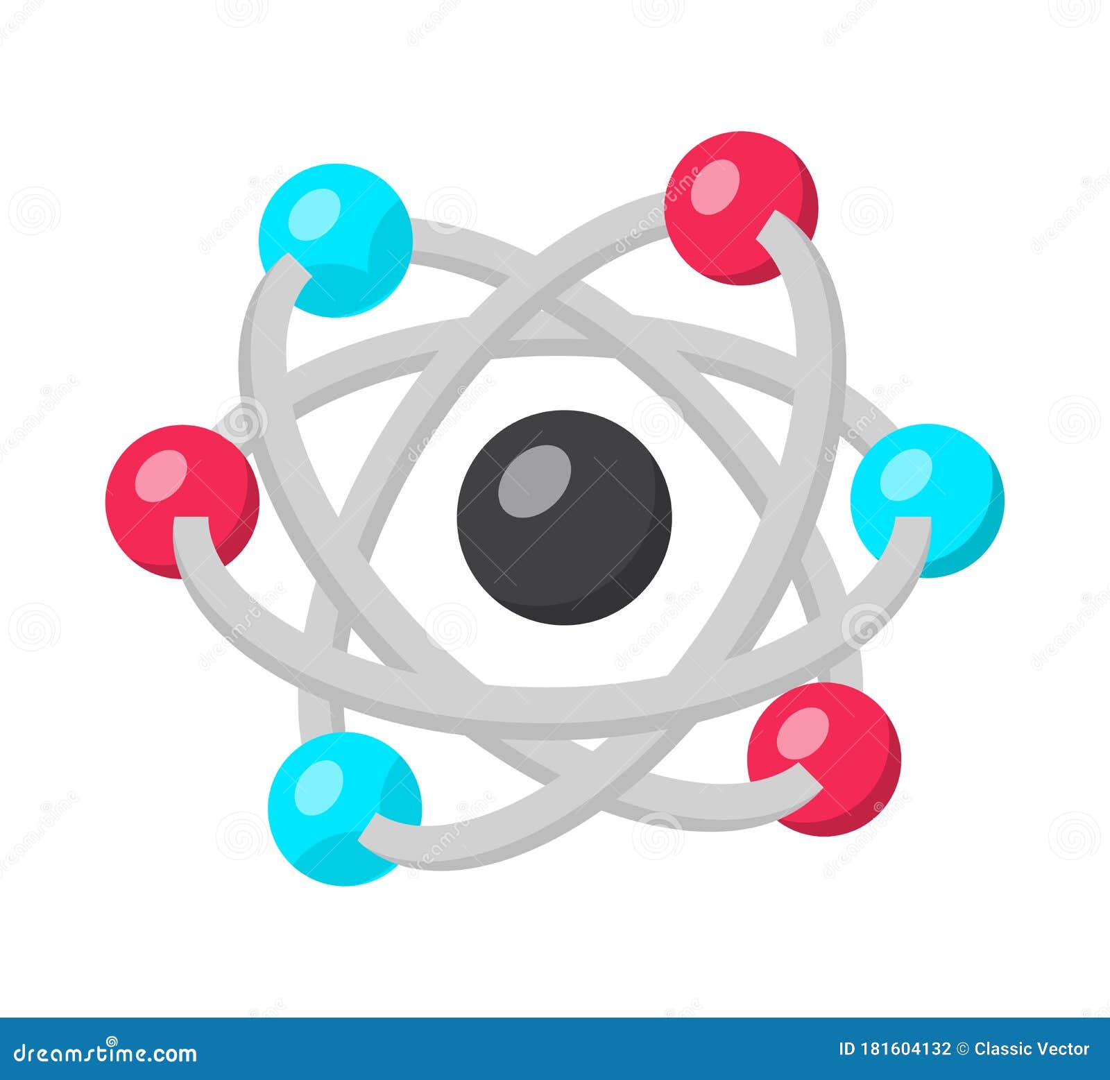 Atom Structure Model Flat Vector Illustration Stock Vector ...