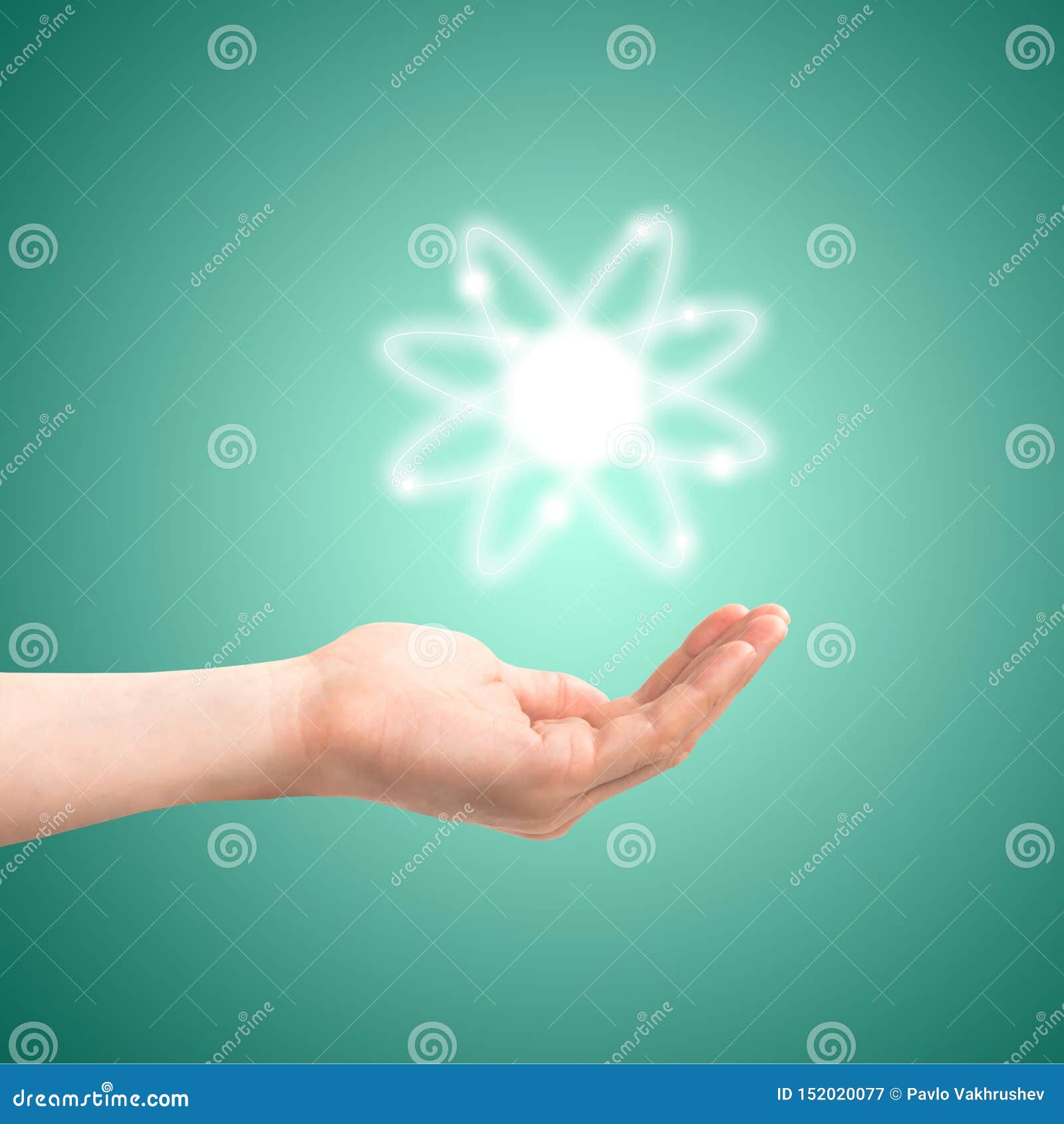 Atom Structure Model in Hands Stock Image - Image of biology, molecule ...