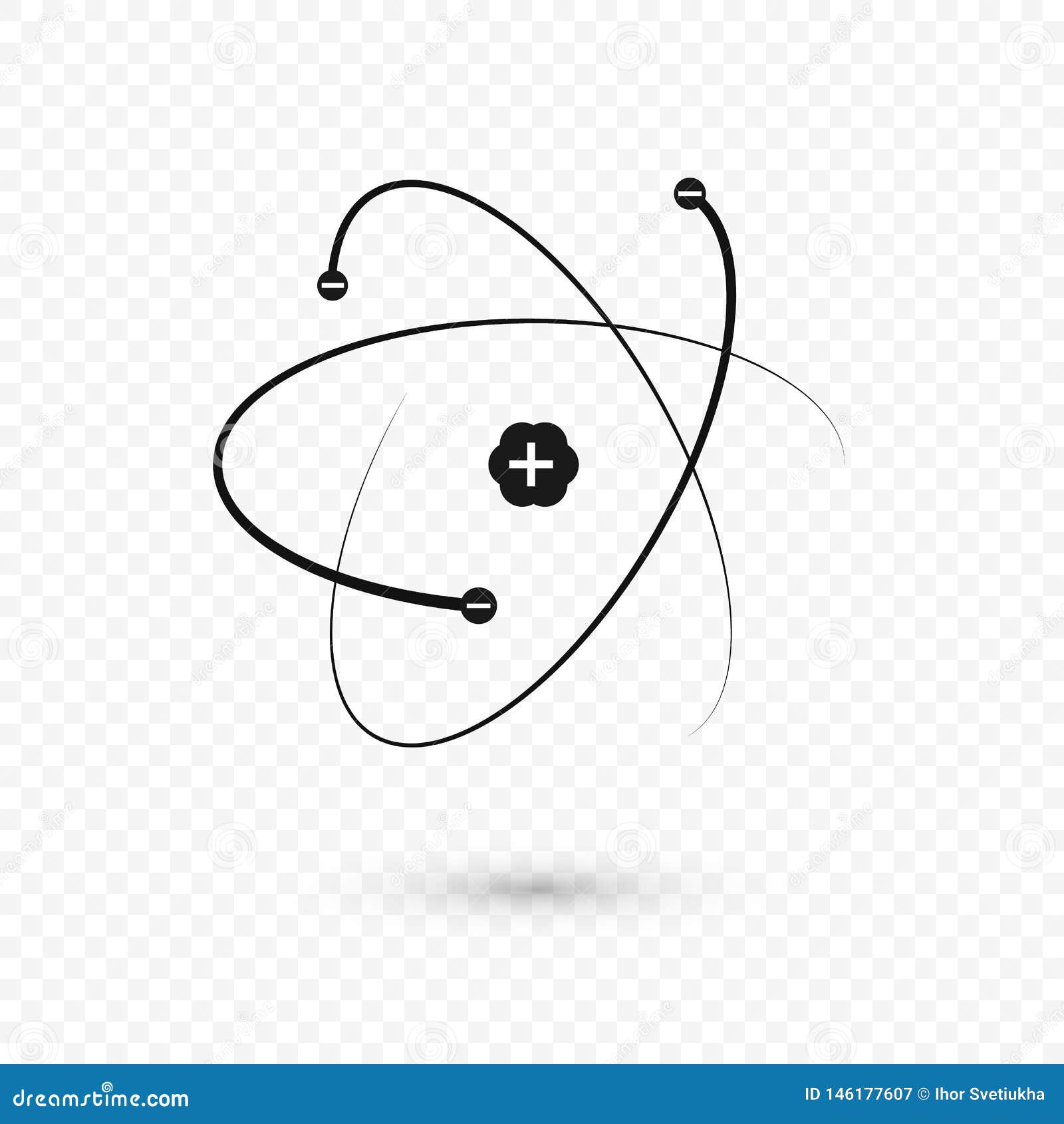 Atom Structure Nucleus and Electrons. Atom Icon. Vector Illustration ...
