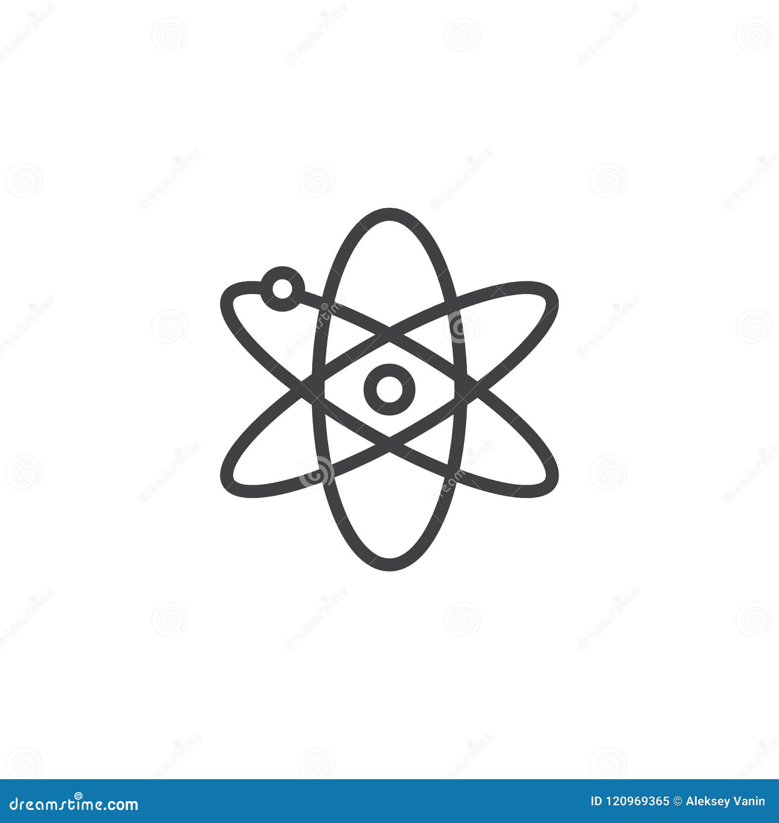 Atom Structure Outline Icon Stock Vector - Illustration of perfect ...
