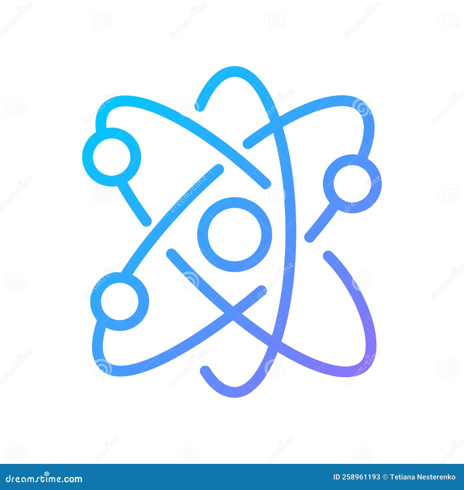 Atom Structure Pixel Perfect Gradient Linear Vector Icon Stock Vector - Illustration of ...