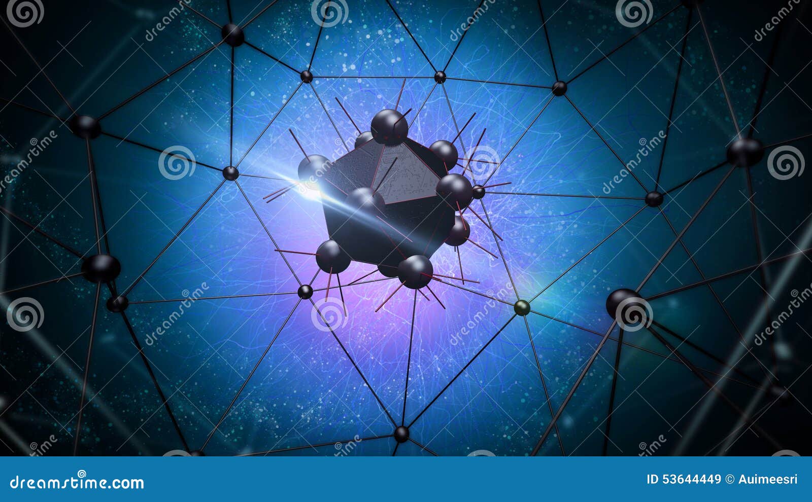 Atom Structure for Technology Stock Illustration - Illustration of ...