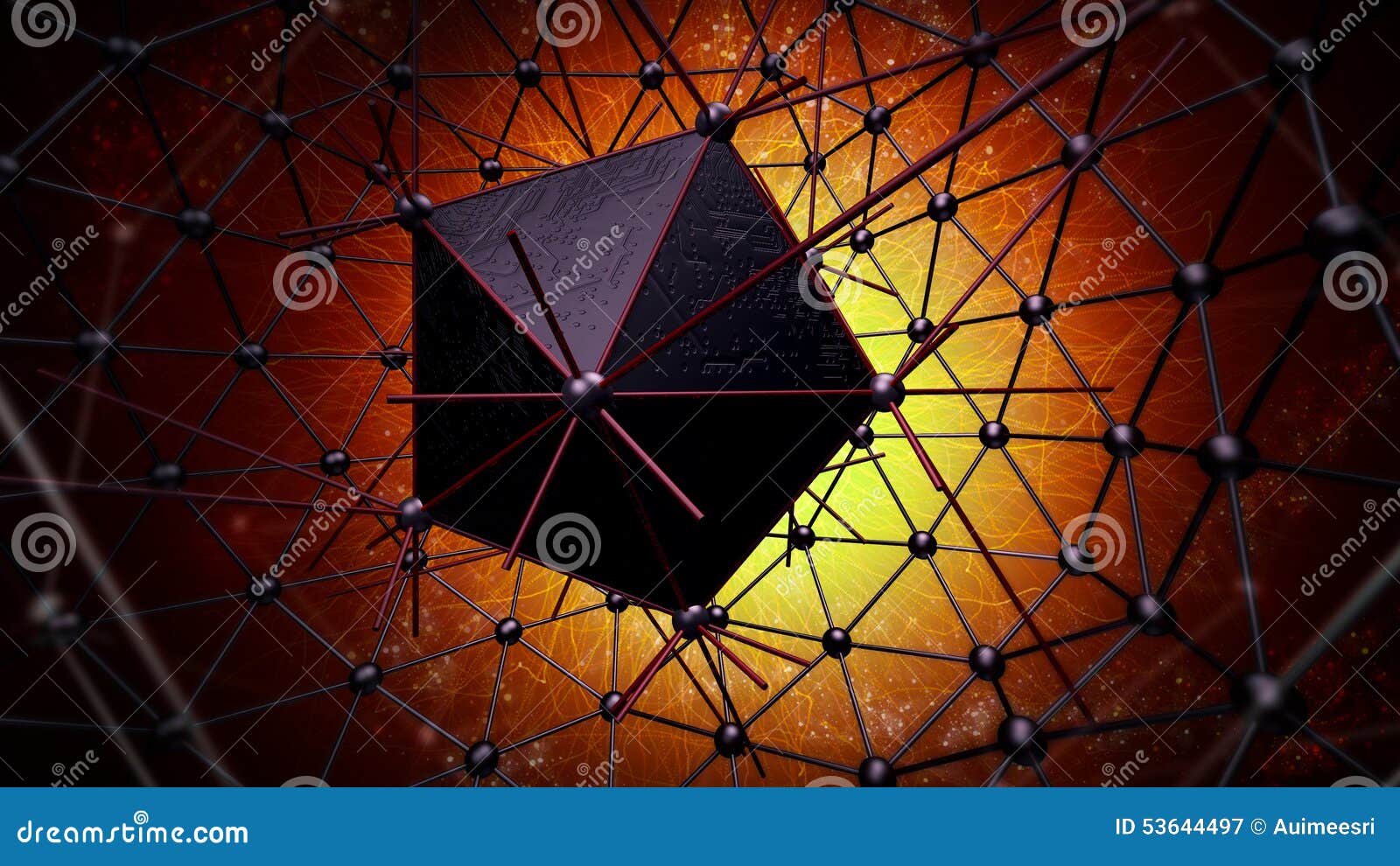Atom Structure for Technology Stock Illustration - Illustration of ...