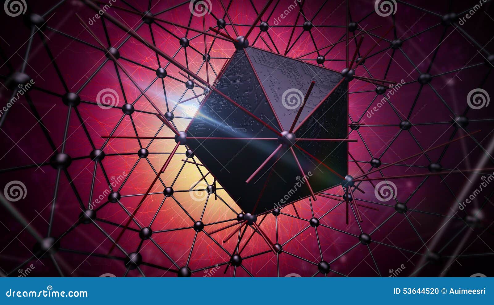 Atom Structure for Technology Stock Illustration - Illustration of ...
