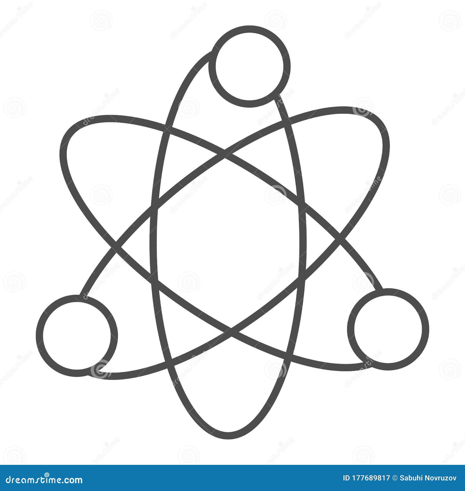 Atom Structure Thin Line Icon. Corpuscle Or Nuclear Model Symbol ...