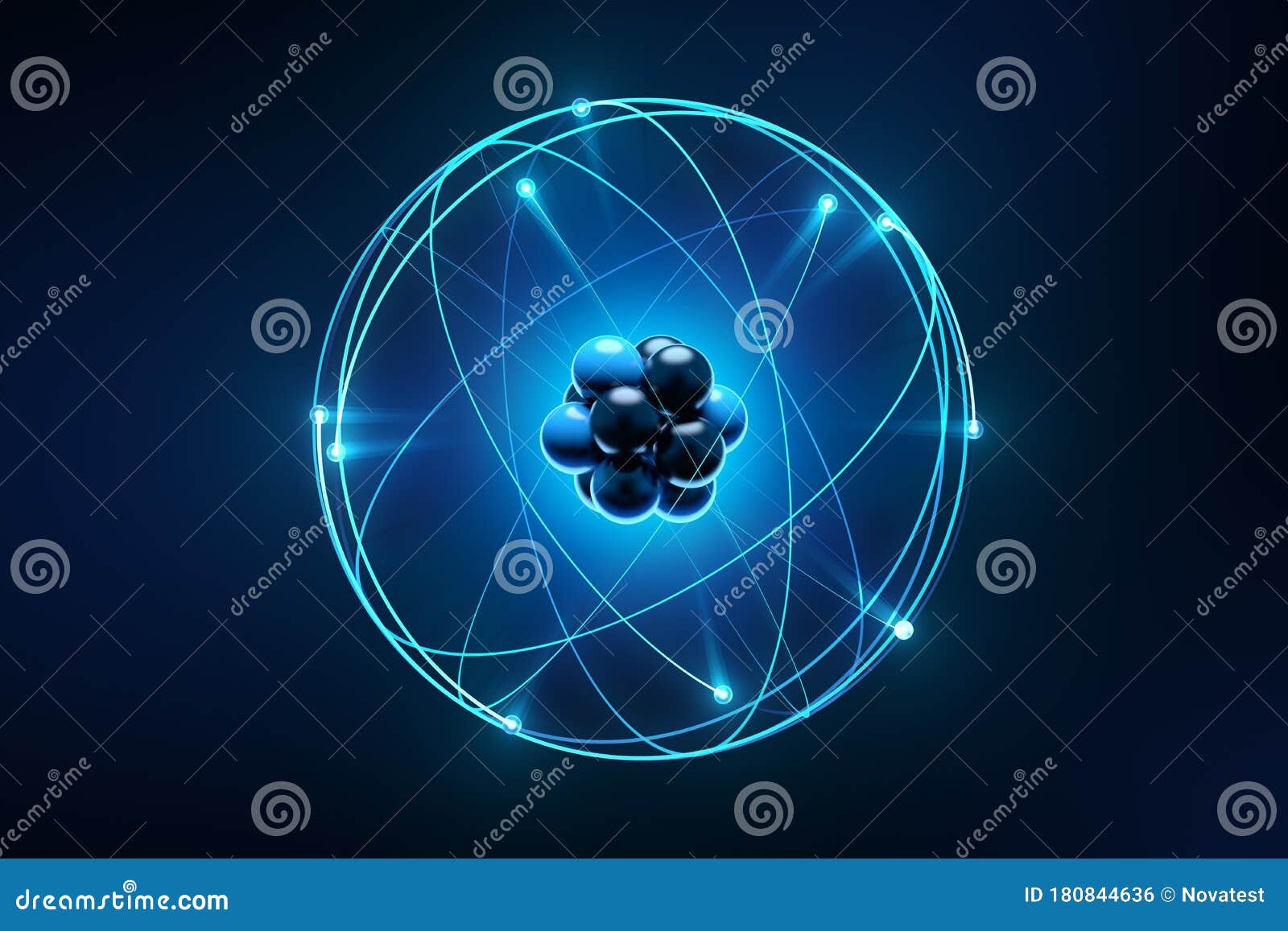 Atom Surrounded by Electrons Stock Illustration - Illustration of ...
