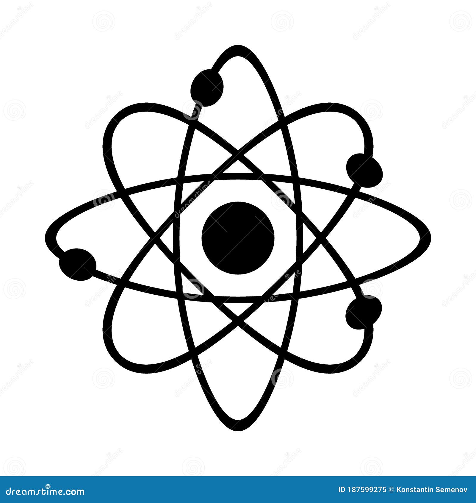 Atom symbol icon. stock illustration. Illustration of fission - 187599275