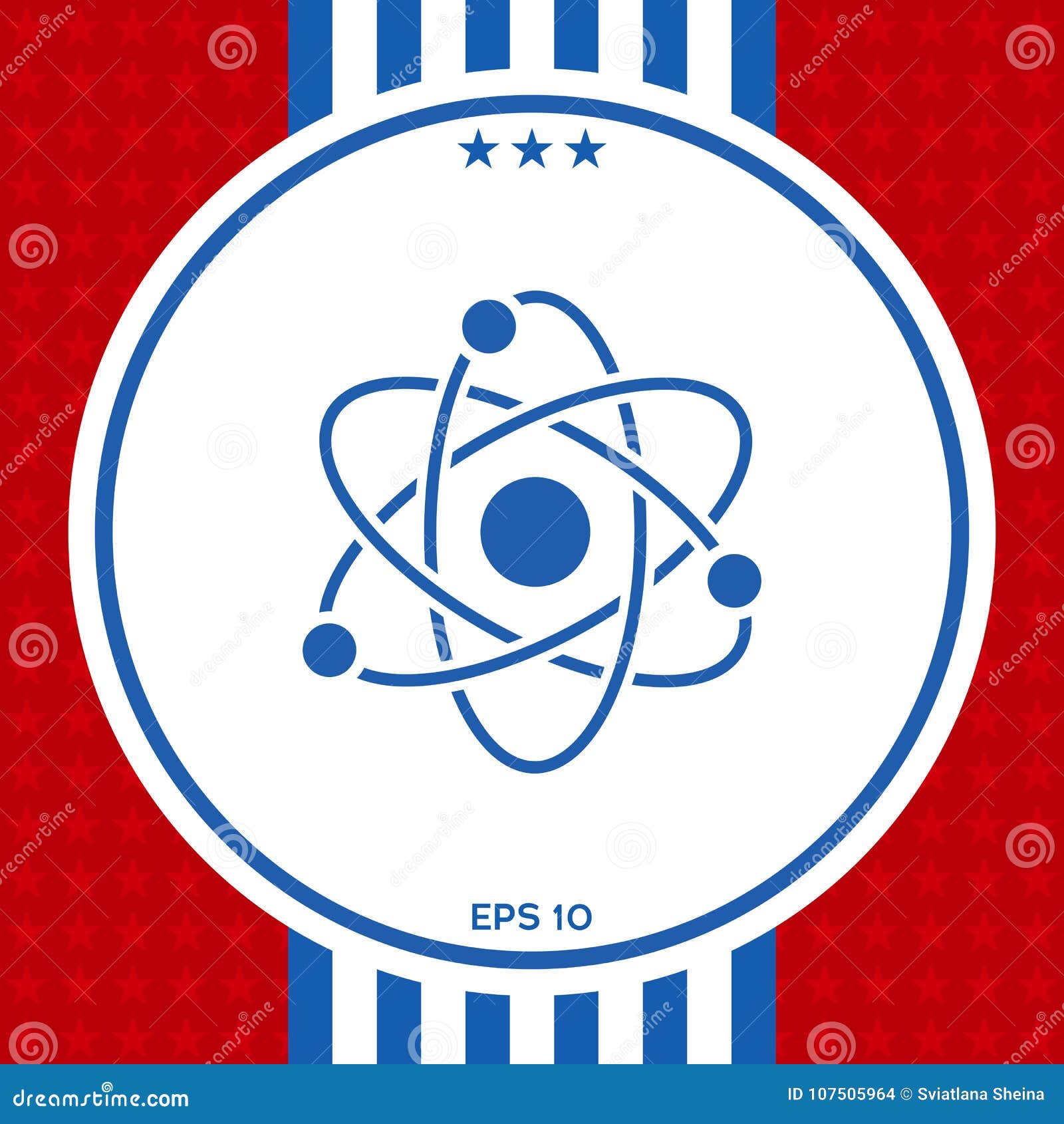 Atom symbol - science icon stock vector. Illustration of flat - 107505964
