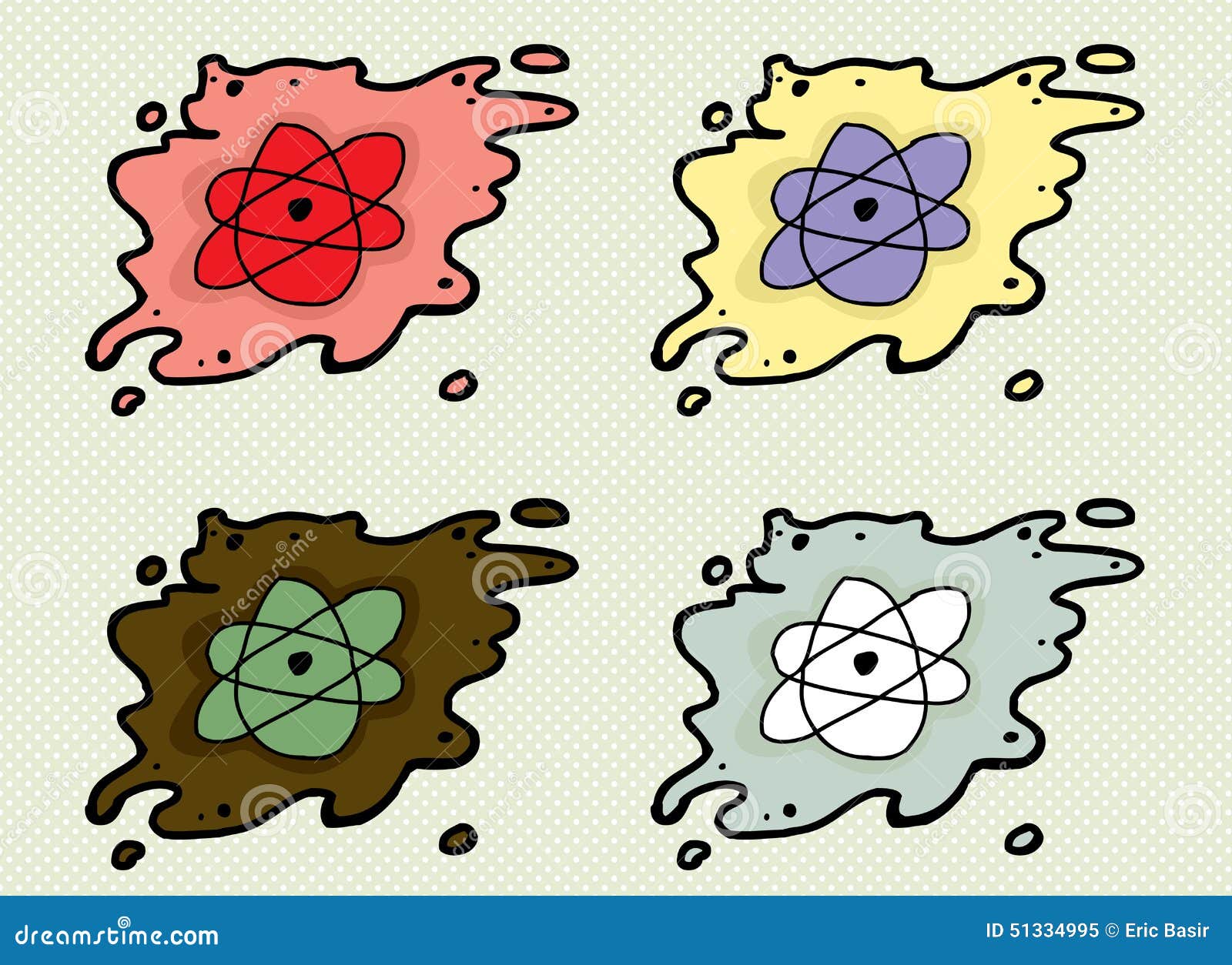 Atom Symbols in Various Colors Stock Illustration - Illustration of ...