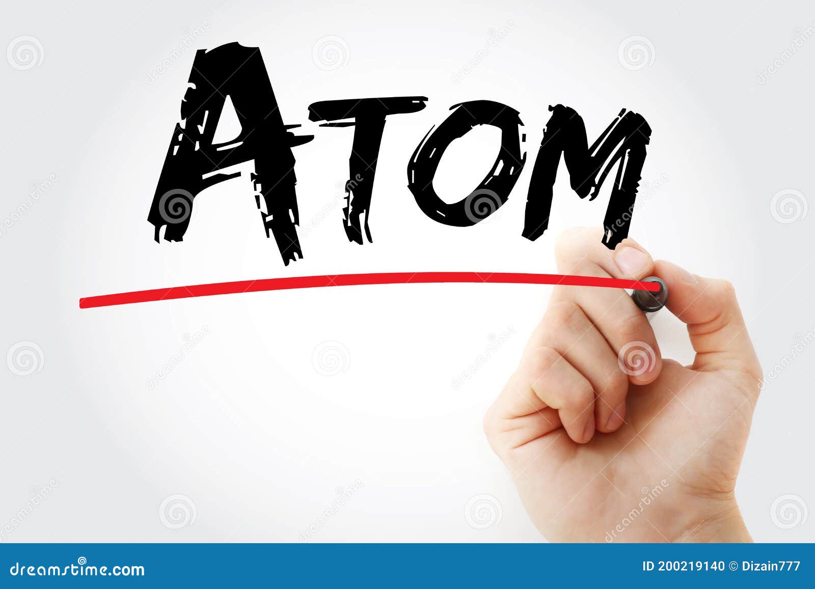 Atom text with marker stock illustration. Illustration of charge ...