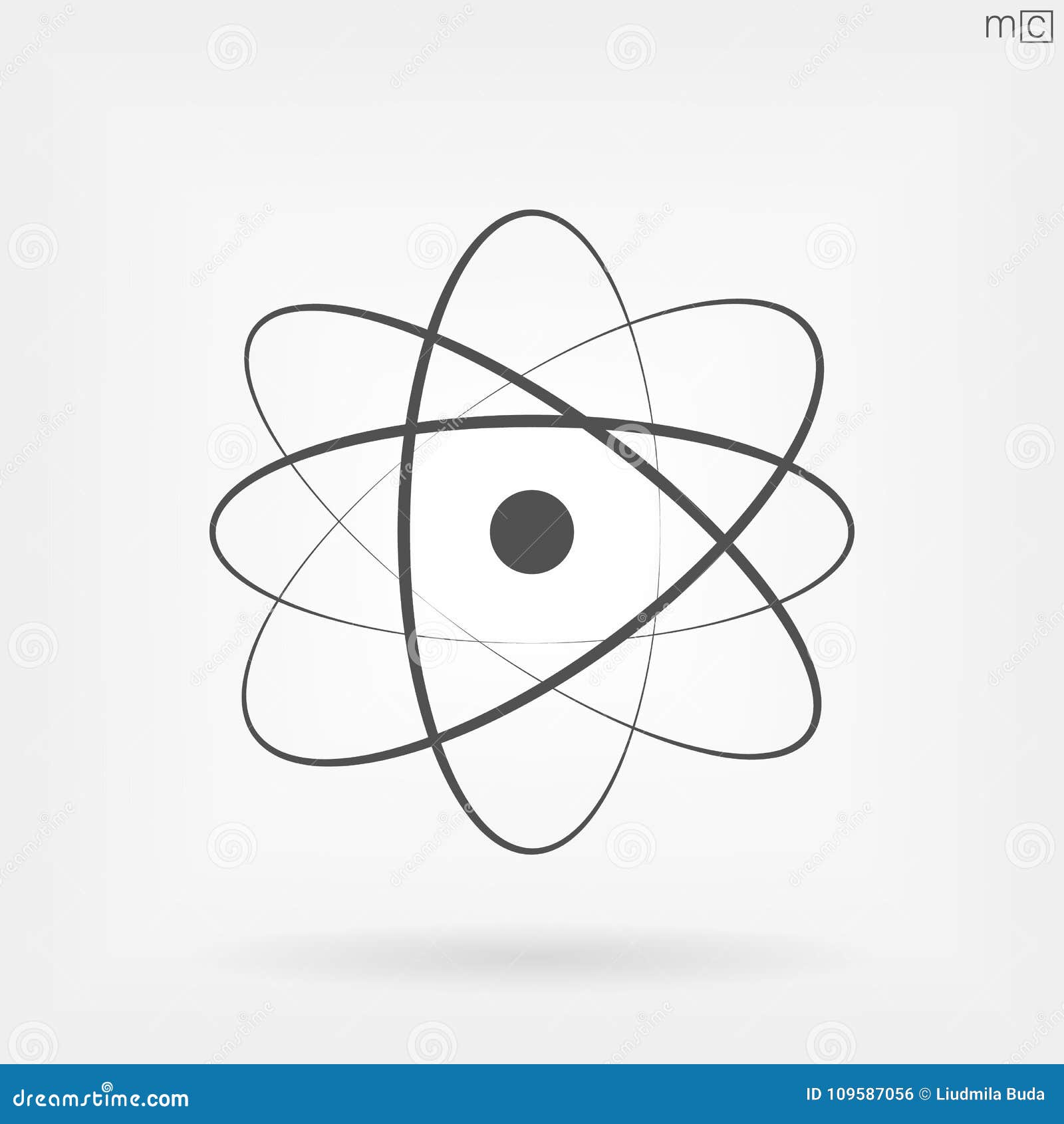 Atom vector icon stock vector. Illustration of minimalistic - 109587056