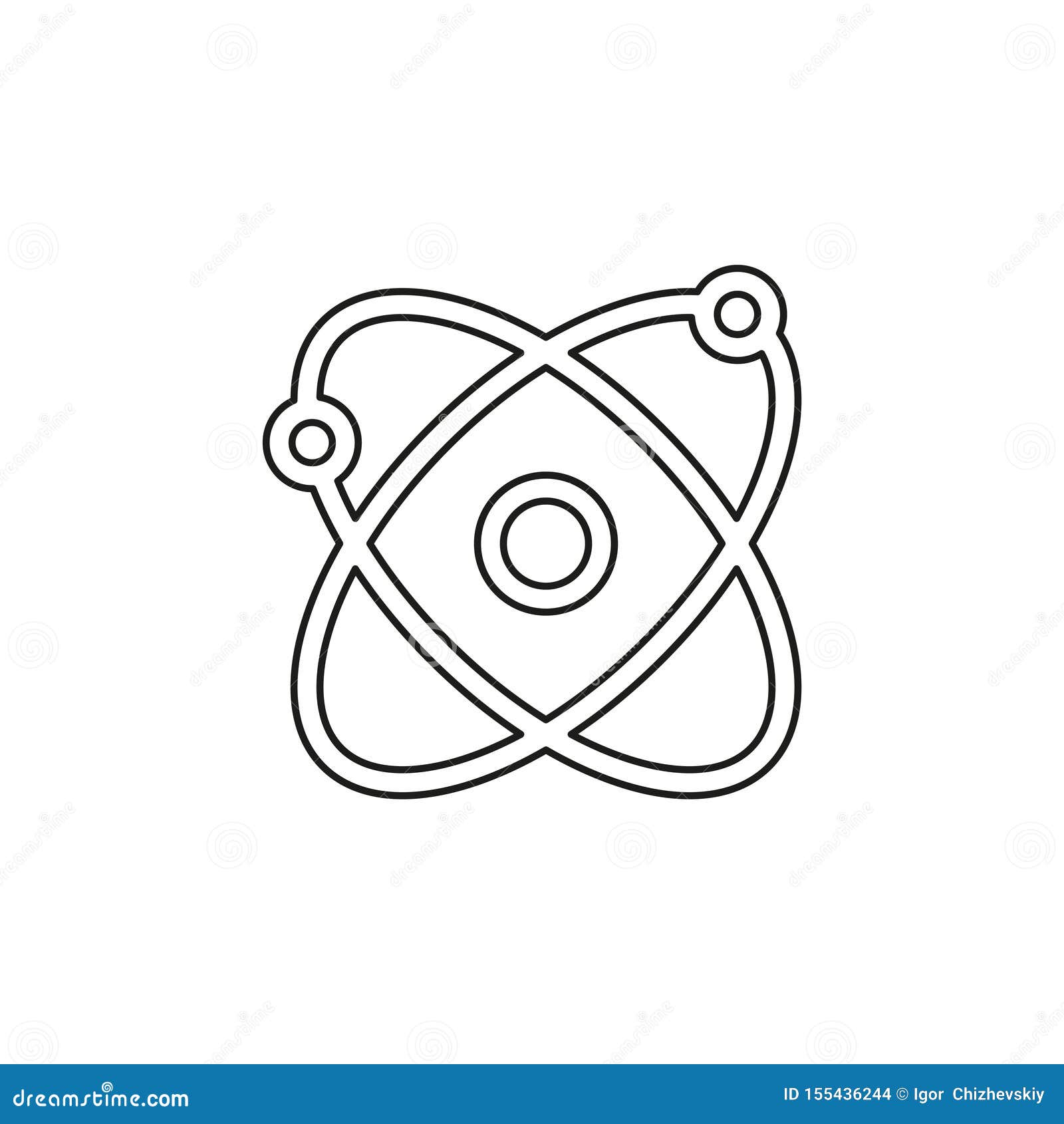 Atom vector icon stock vector. Illustration of molecule - 155436244