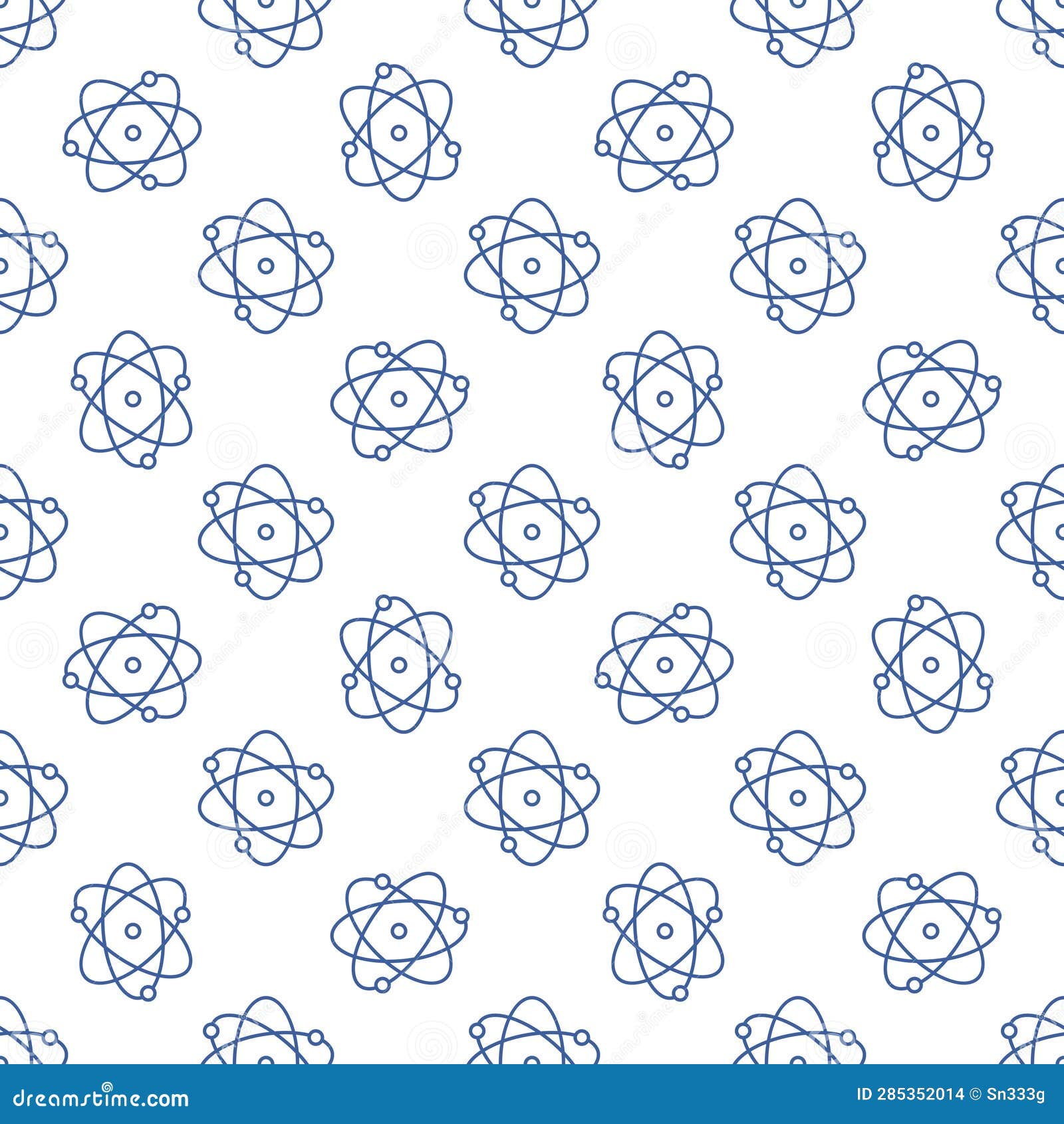 Atom Vector Molecule Concept Outline Seamless Pattern Stock Vector ...
