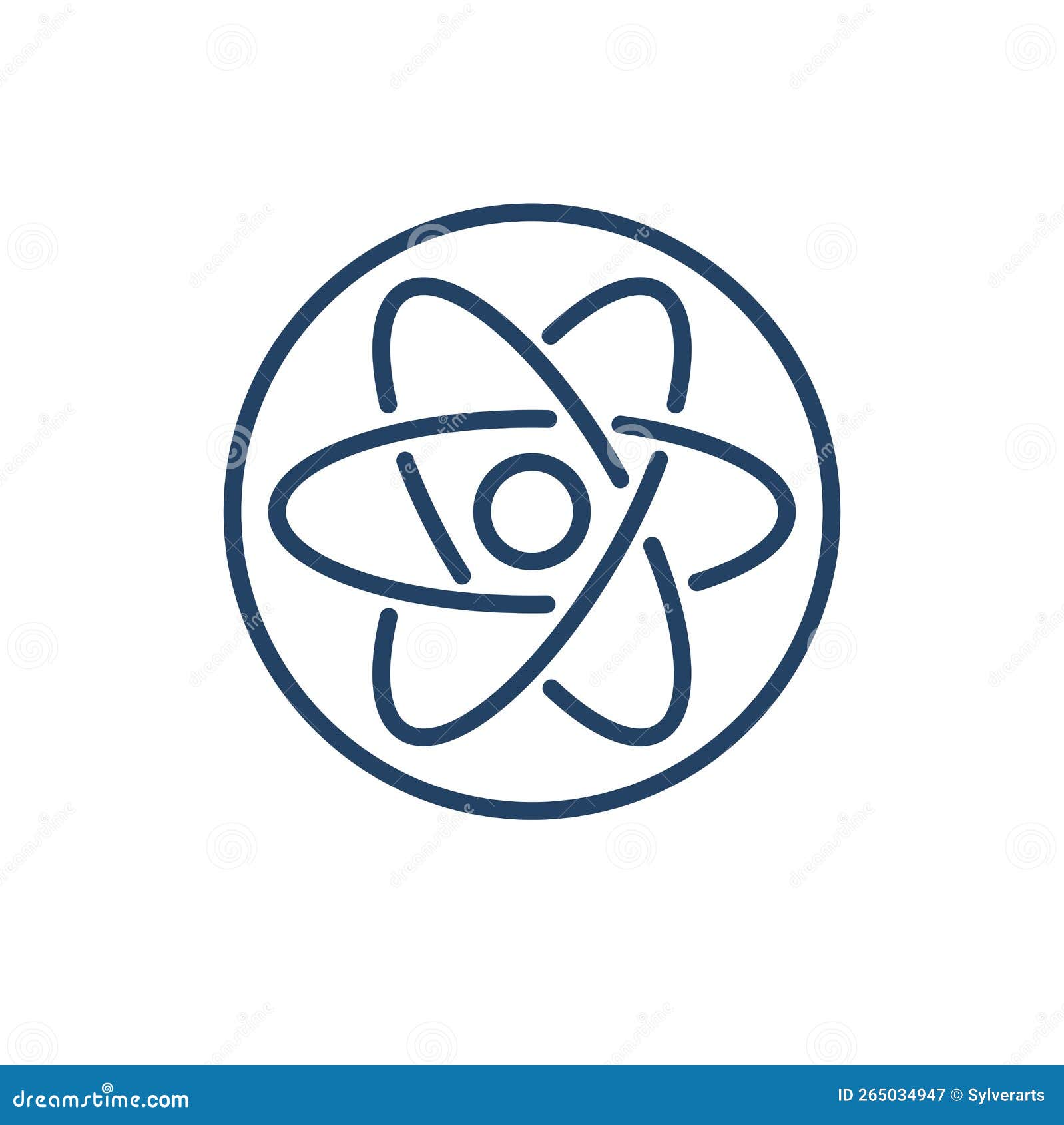 Atom Vector Simple Linear Icon, Science Physics Line Art Symbol. Stock ...