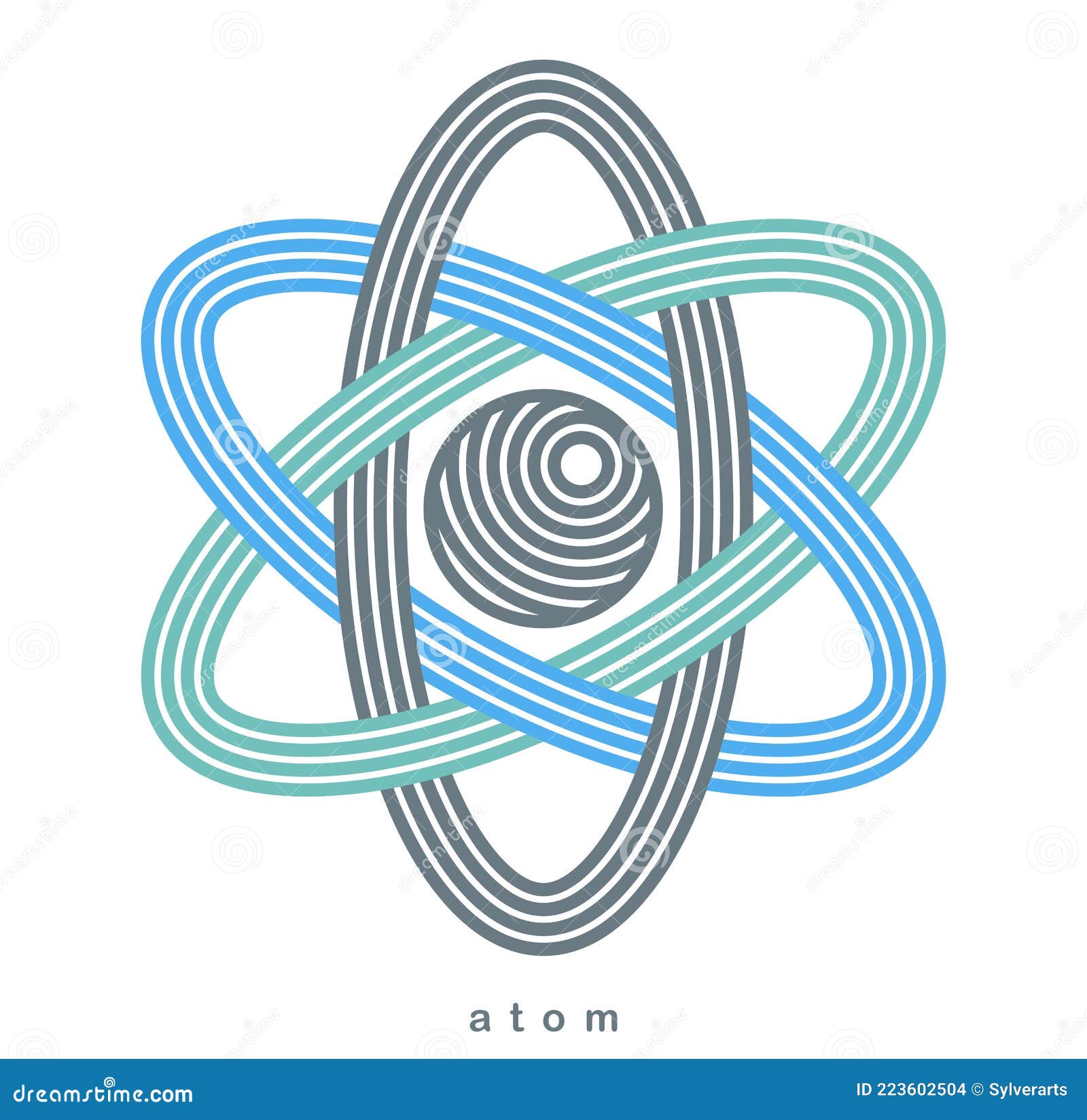 Atom Vector Symbol in Modern Linear Style Isolated on White, Science ...