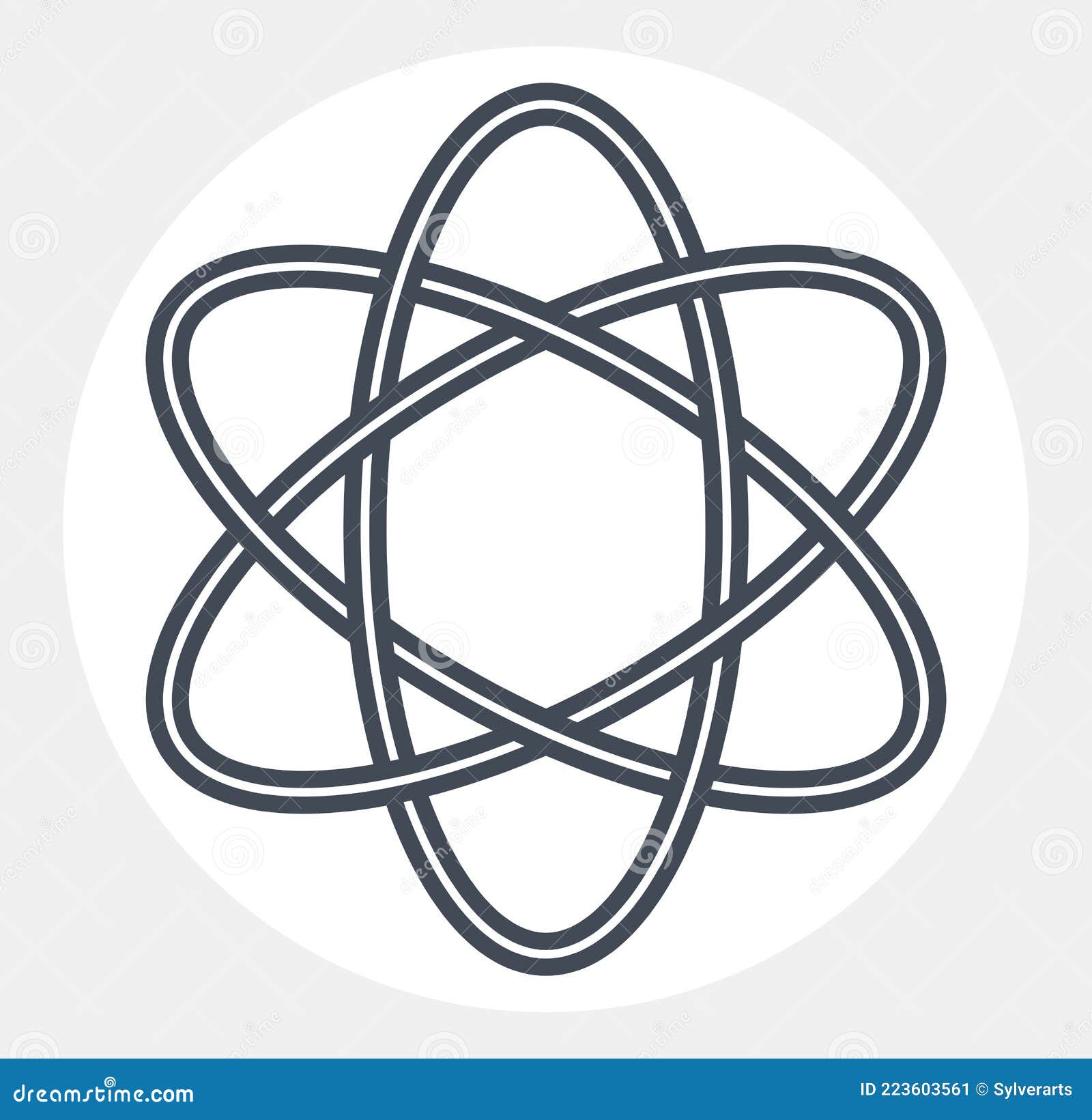 Atom Vector Symbol in Modern Linear Style Isolated on White, Science ...