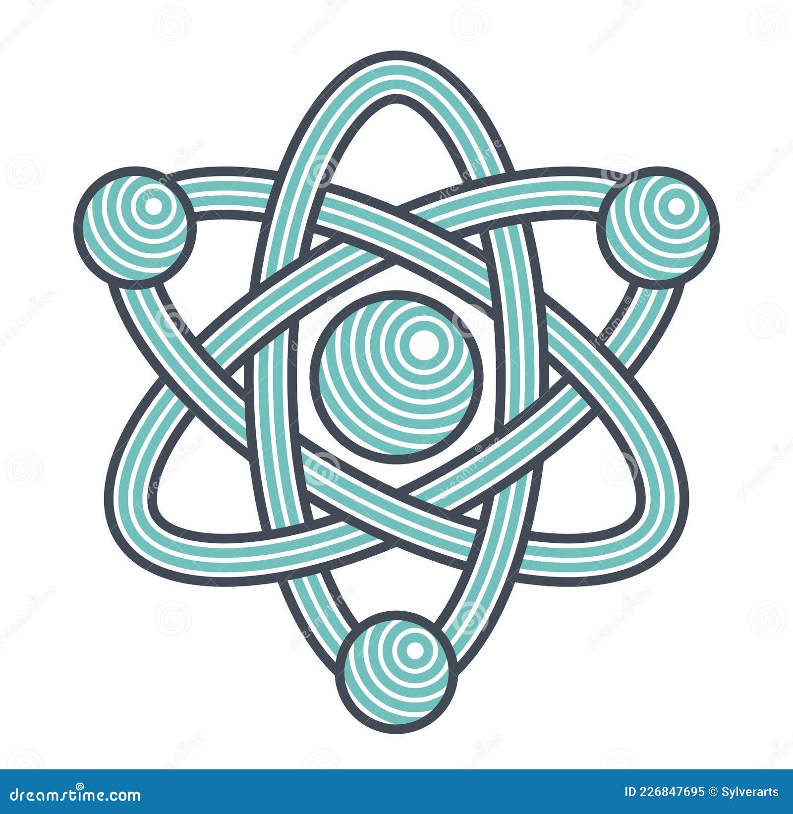 Atom Vector Symbol in Modern Linear Style Isolated on White, Science ...