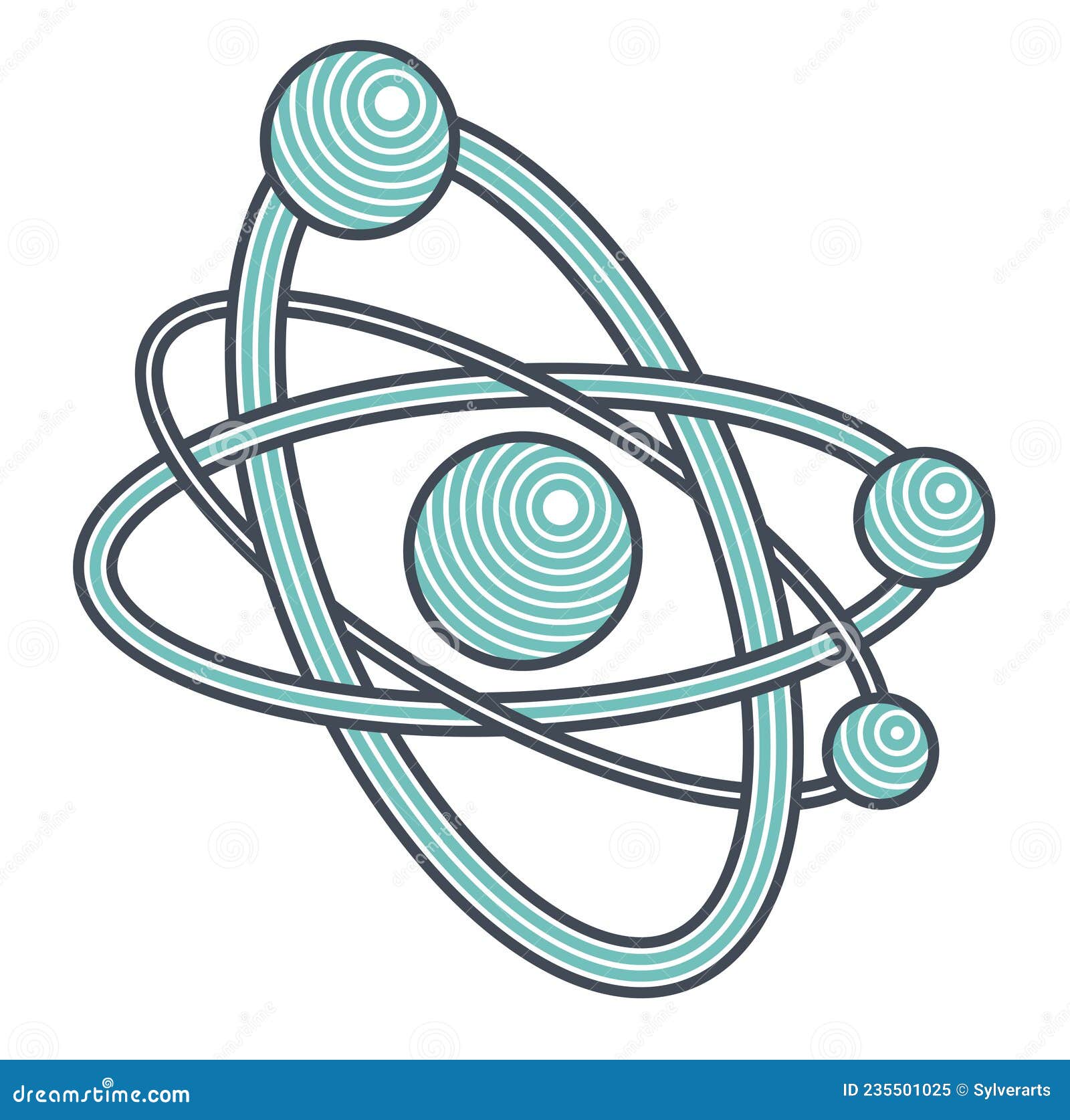 Atom Vector Symbol in Modern Linear Style Isolated on White, Science ...