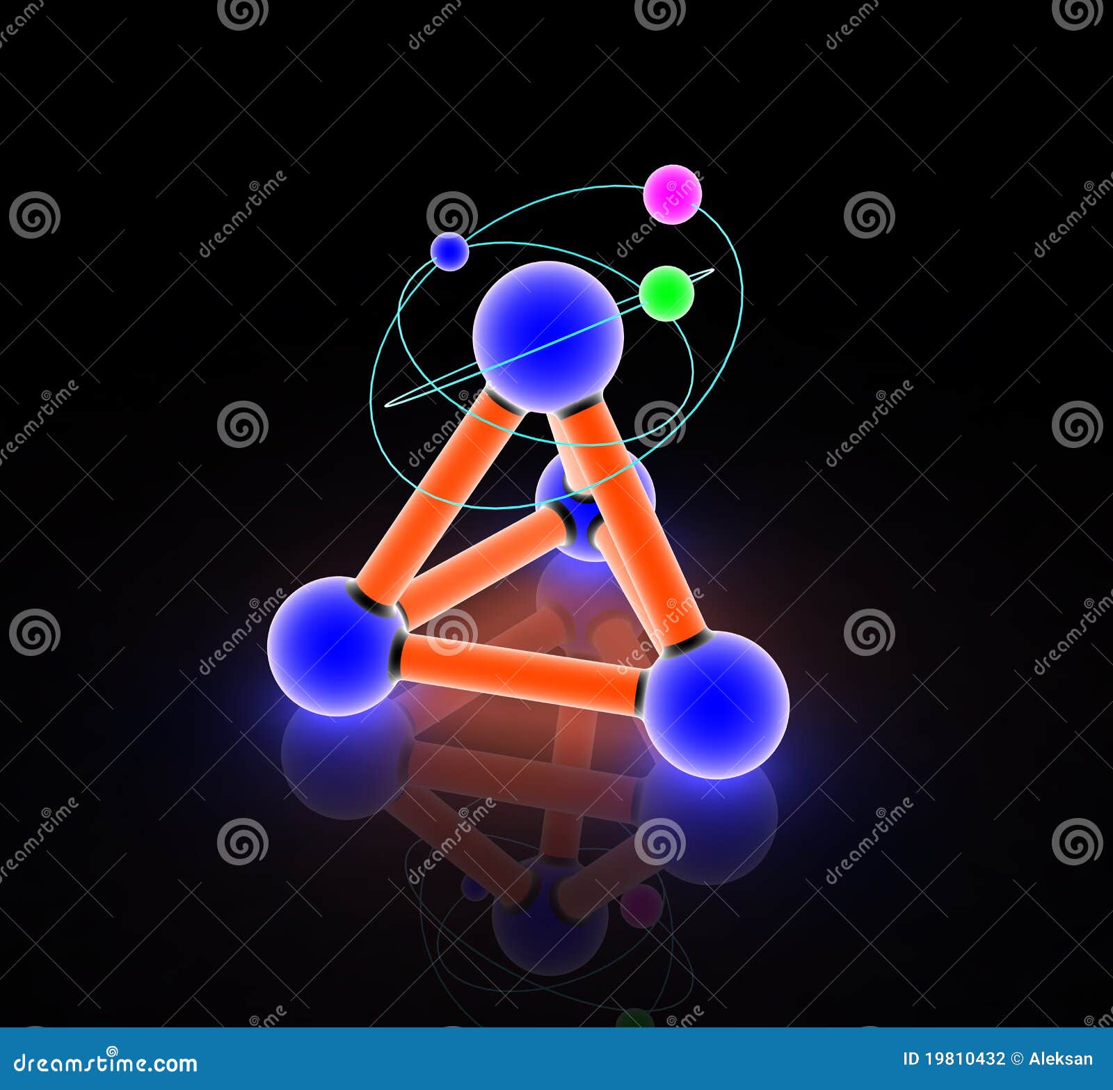 Atom on white. stock illustration. Illustration of attached - 19810432