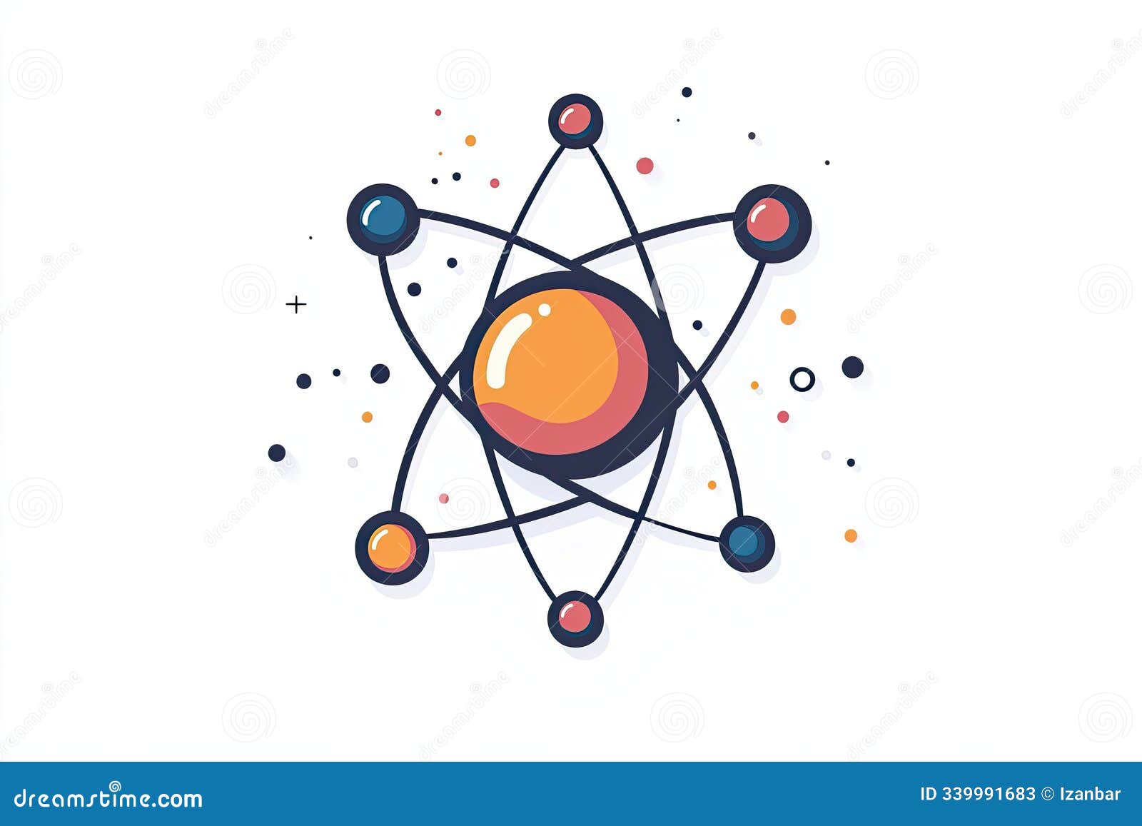 Minimalist Atom Logo, Symbolizing Scientific Research, Innovation, And ...