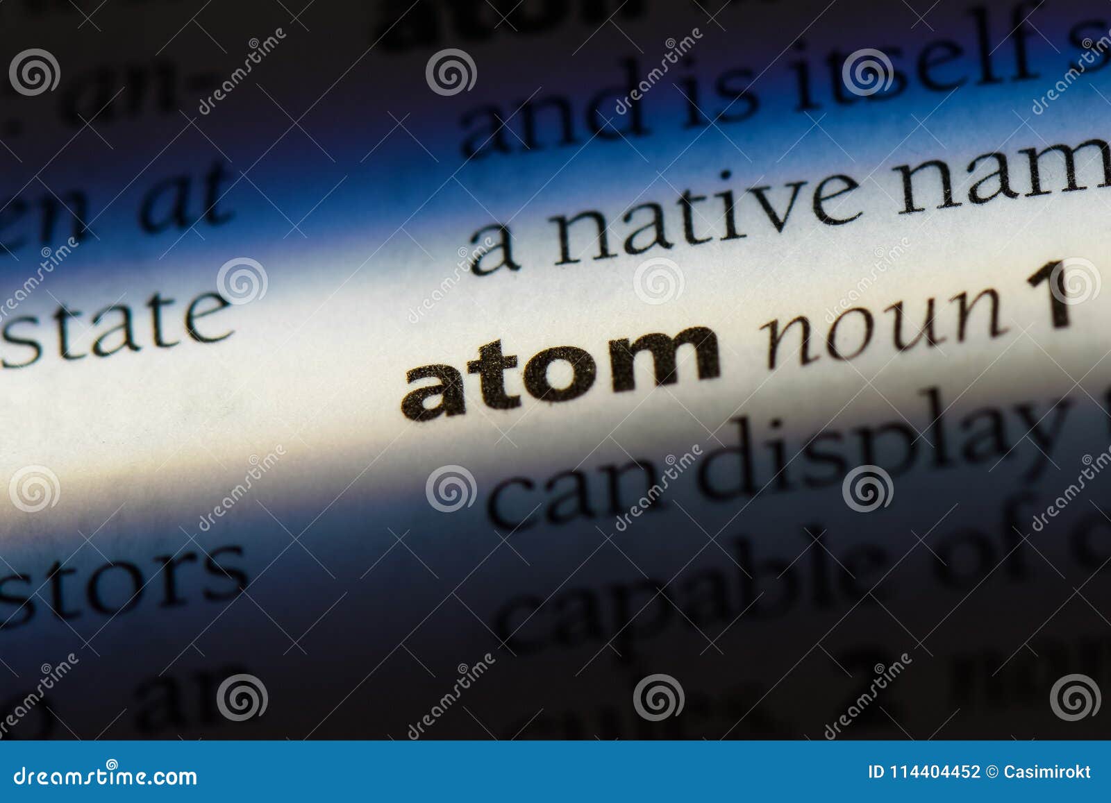 Atom stock photo. Image of book, writing, text, printed - 114404452