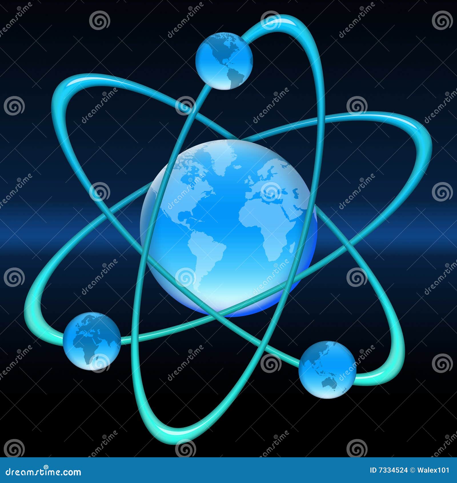 Atom World stock illustration. Illustration of graphic - 7334524