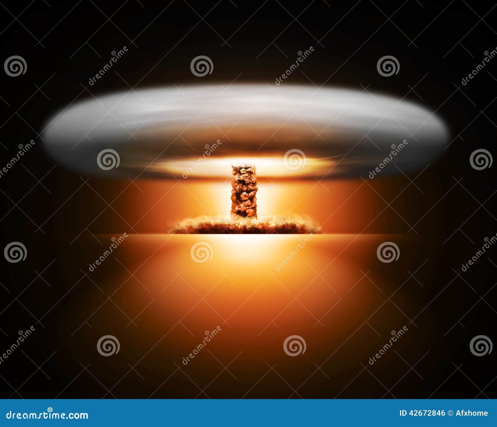 Atombombeexplosion Auf Hintergrund Stock Abbildung - Illustration von ...