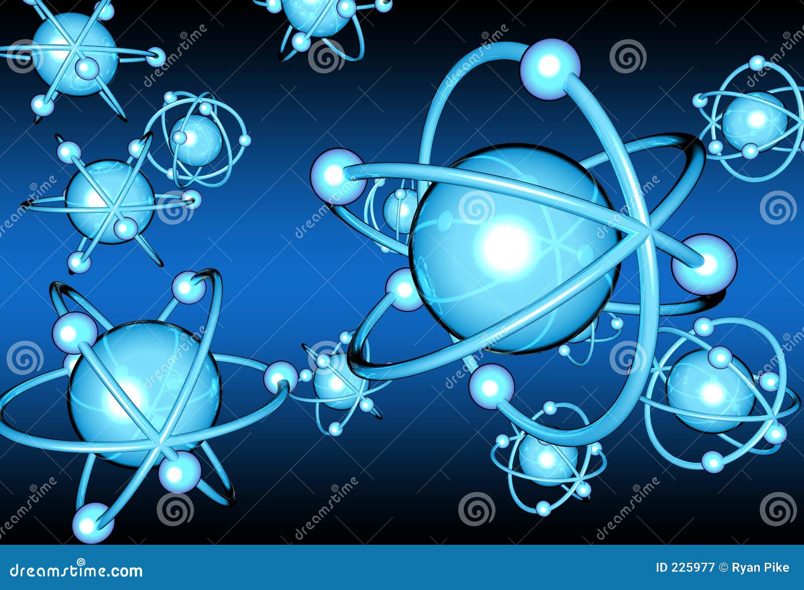 Atome 3D stock abbildung. Illustration von kugel, stück - 225977