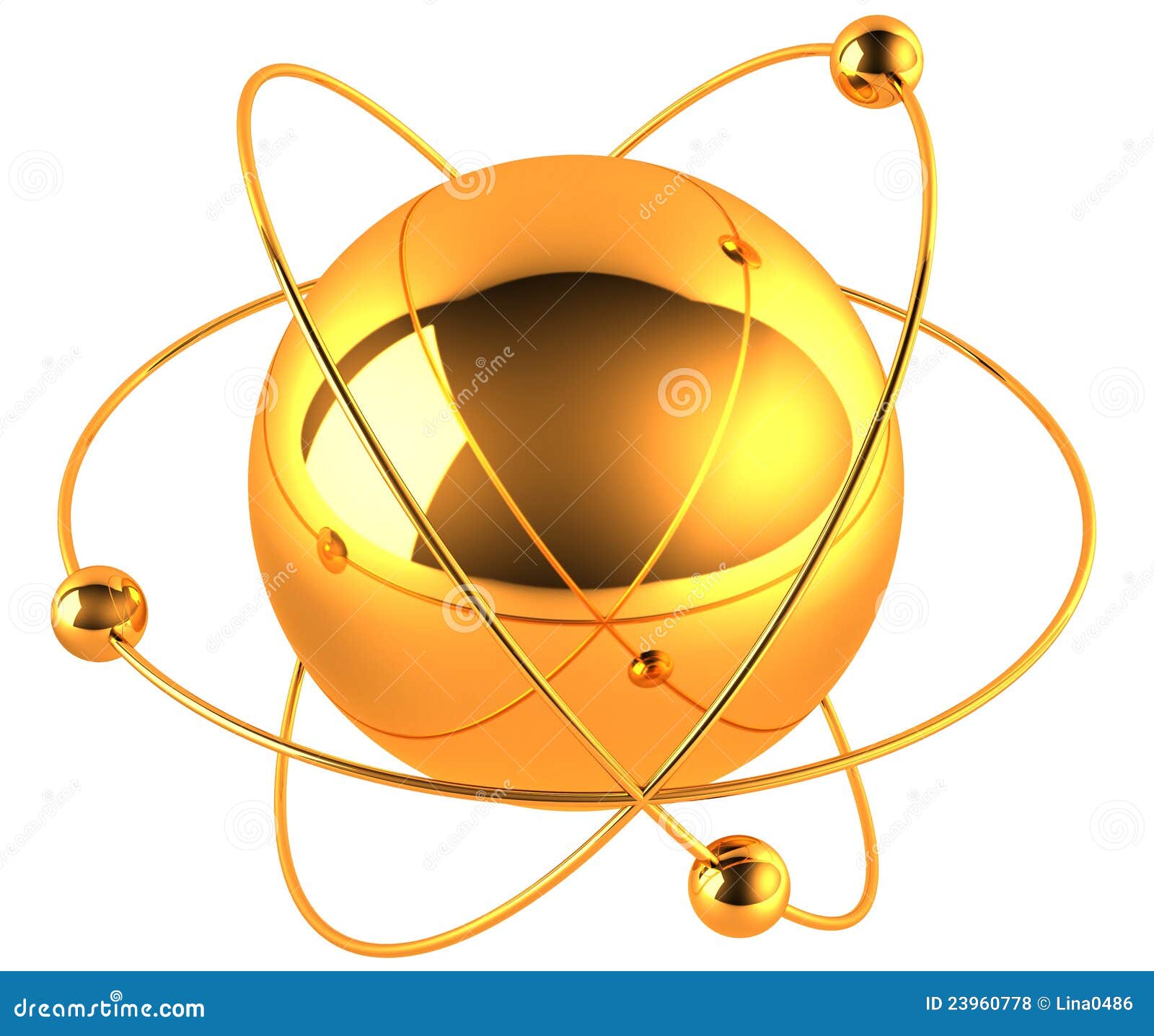 Atome d'or illustration stock. Illustration du neutrons - 23960778