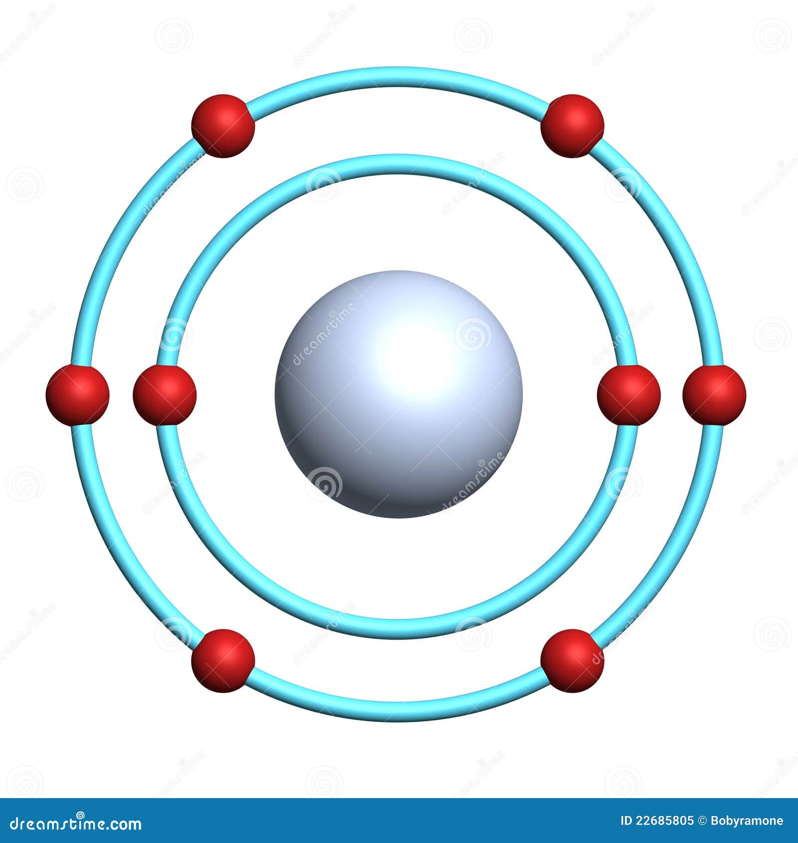 Atome D'oxygène Sur Le Fond Blanc Illustration Stock - Illustration du ...
