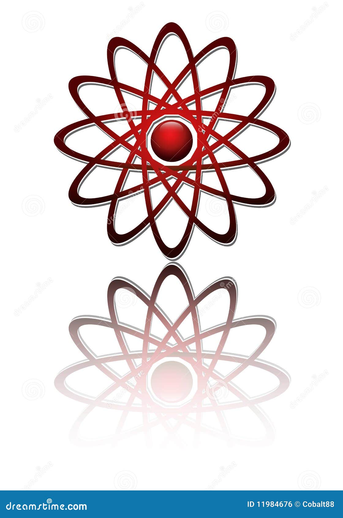 Atome de rouge de logo illustration de vecteur. Illustration du ...