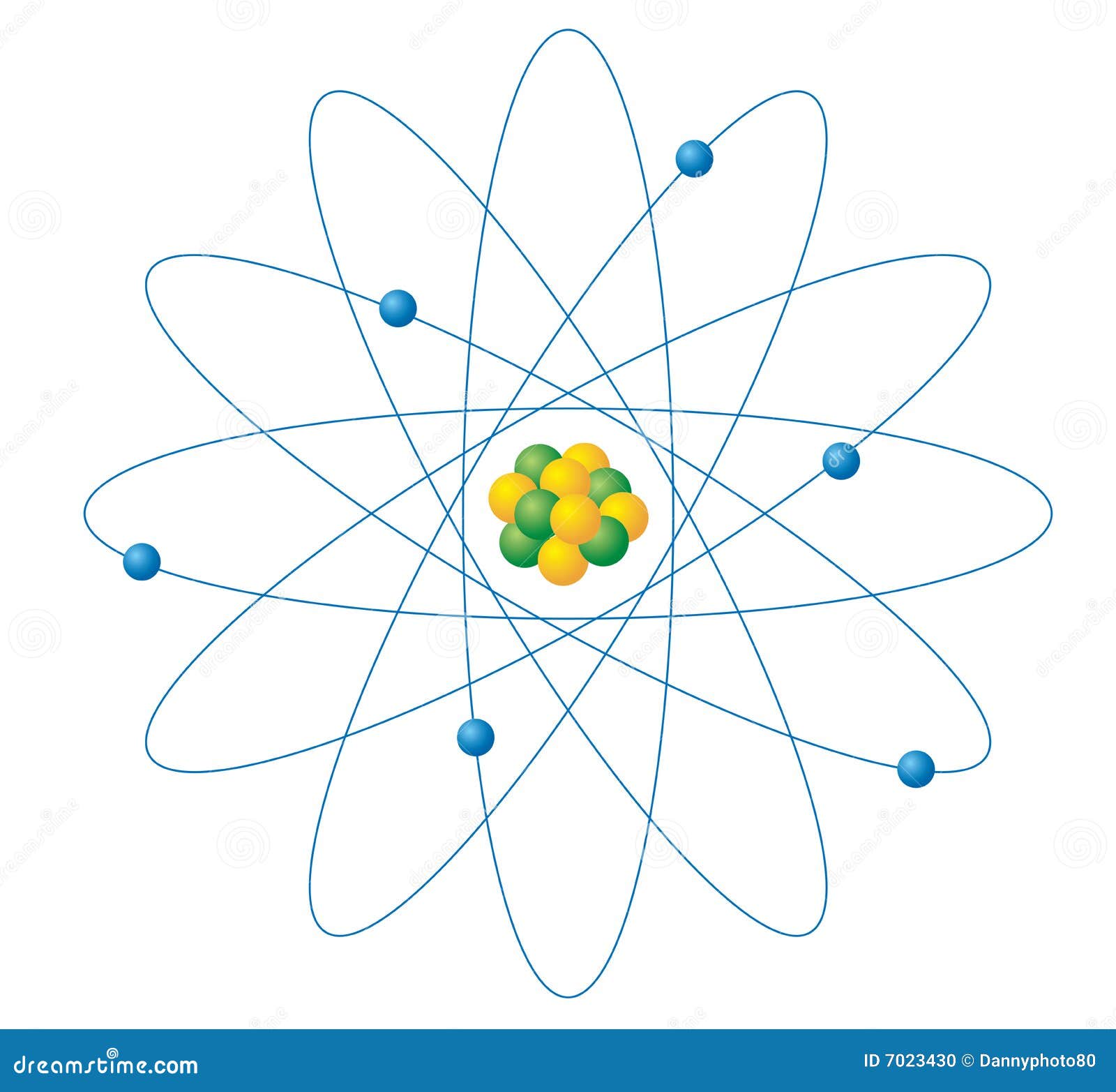 Atomen stock illustratie. Illustration of ringen, tekening - 7023430