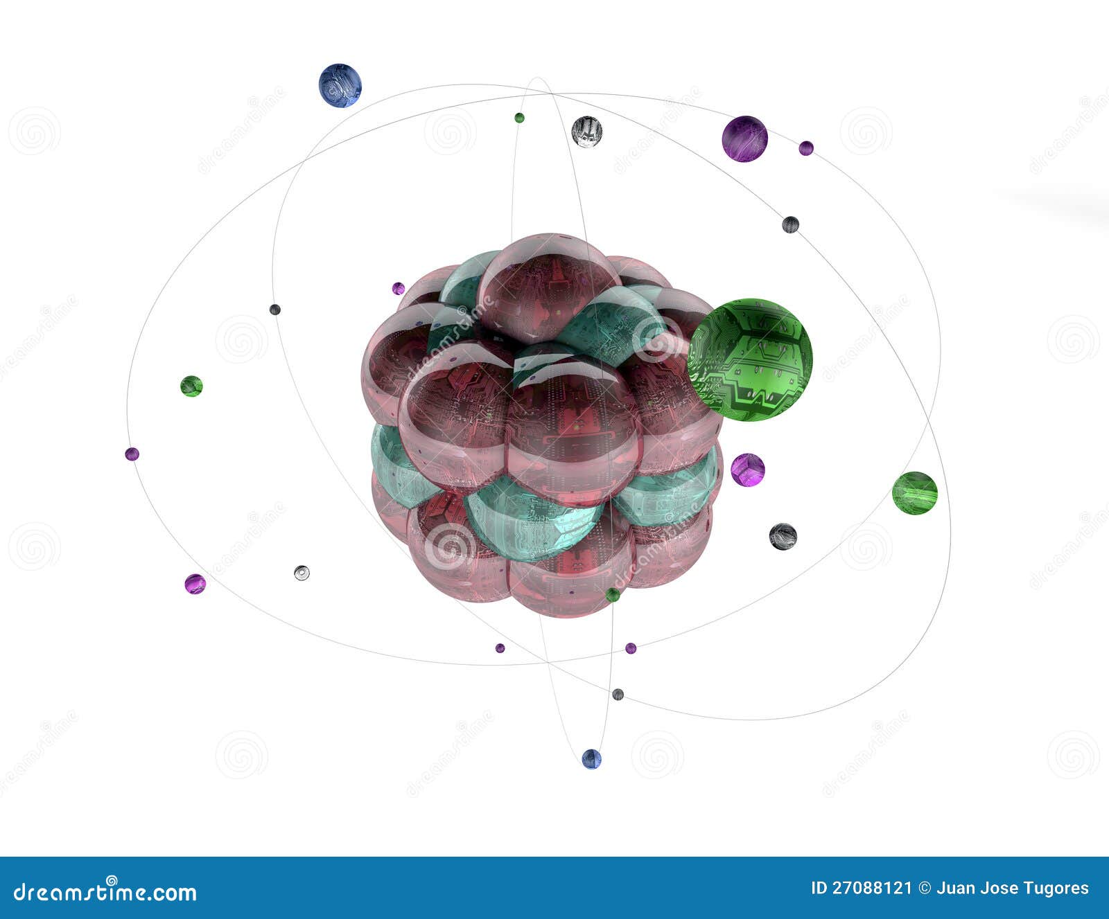 Atomes 3d illustration stock. Illustration du chimie - 27088121