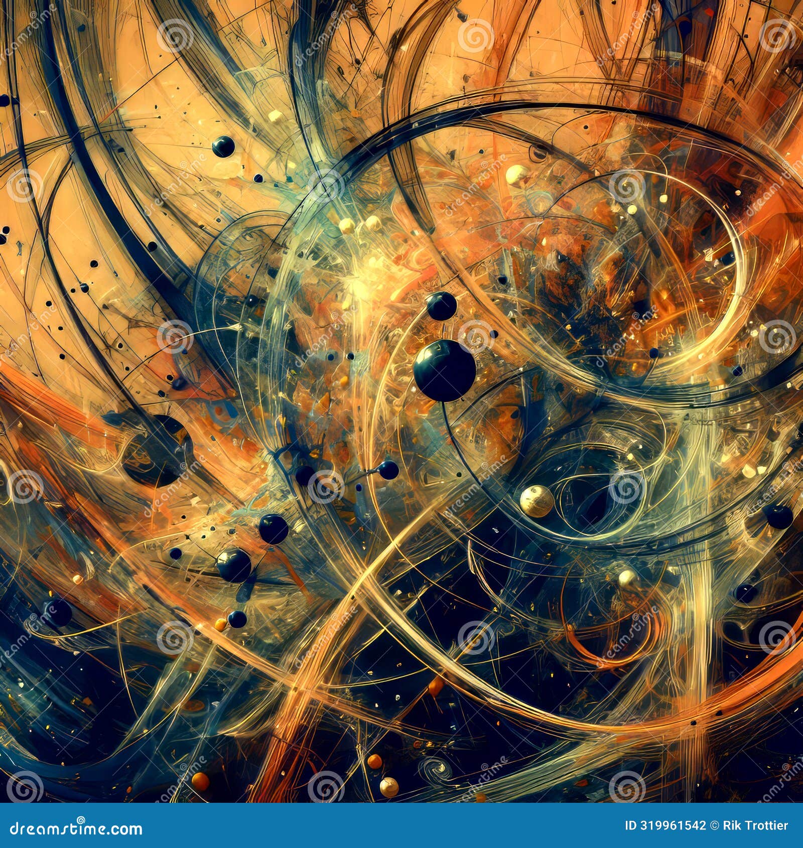 Atomic Abstract Office Art stock illustration. Illustration of grey ...