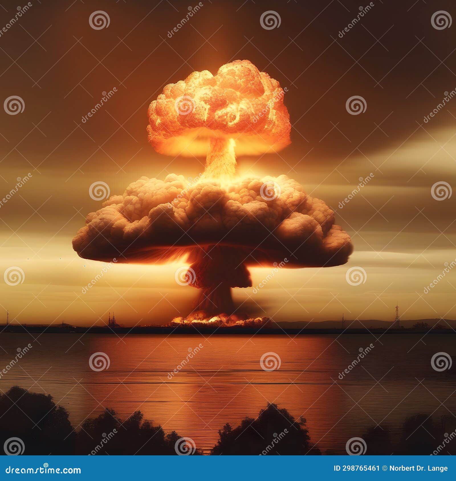 Atomic bomb, AI-generatet stock illustration. Illustration of heat ...