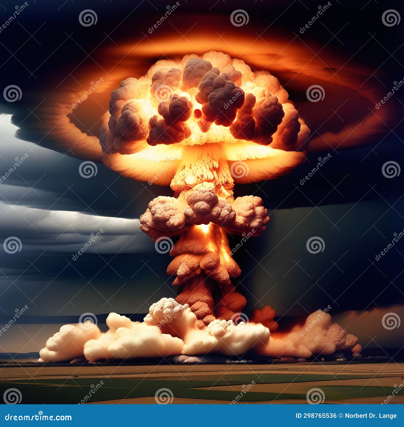 Atomic bomb, AI-generatet stock illustration. Illustration of lightning ...