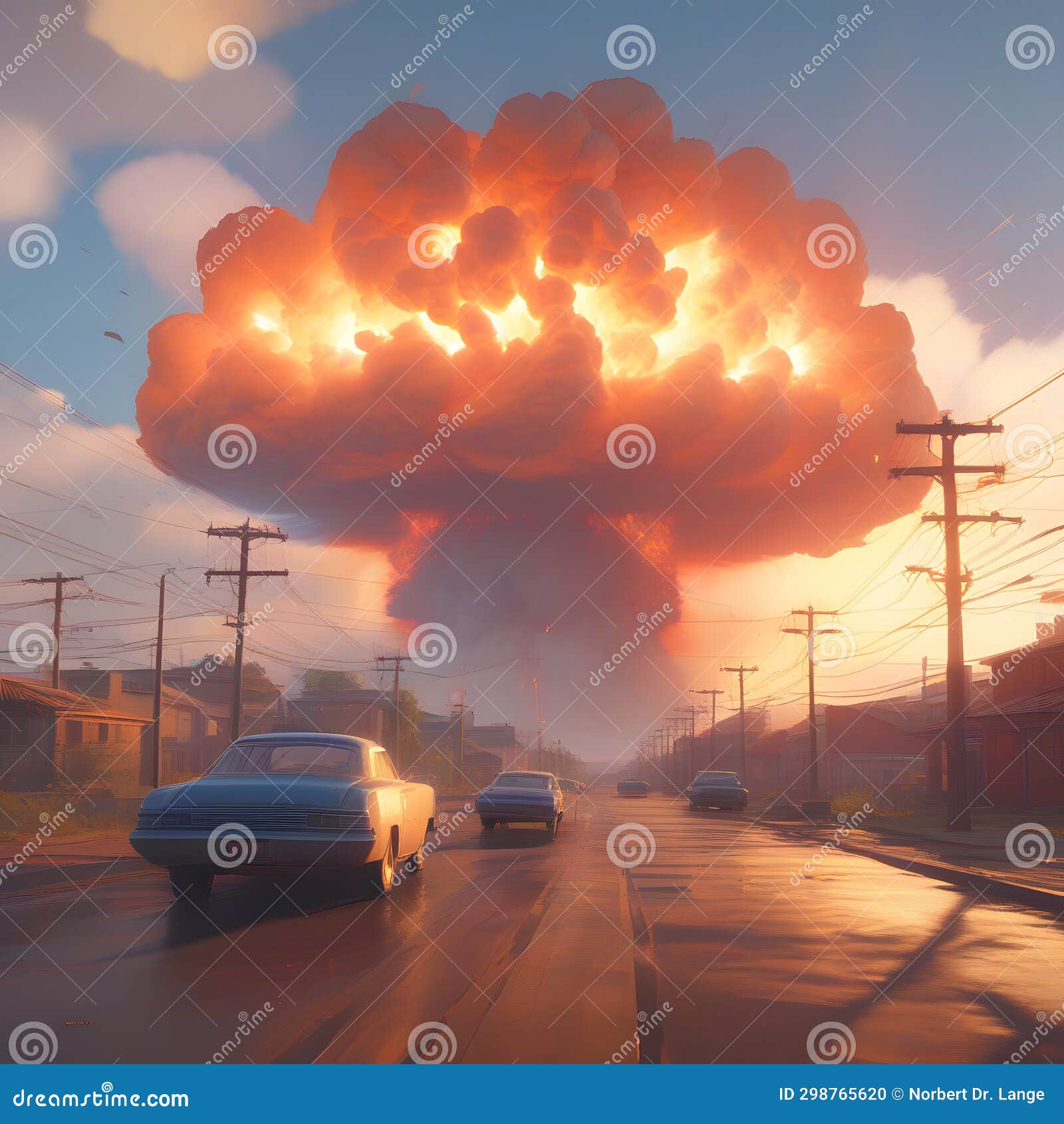 Atomic bomb, AI-generatet stock illustration. Illustration of dust ...